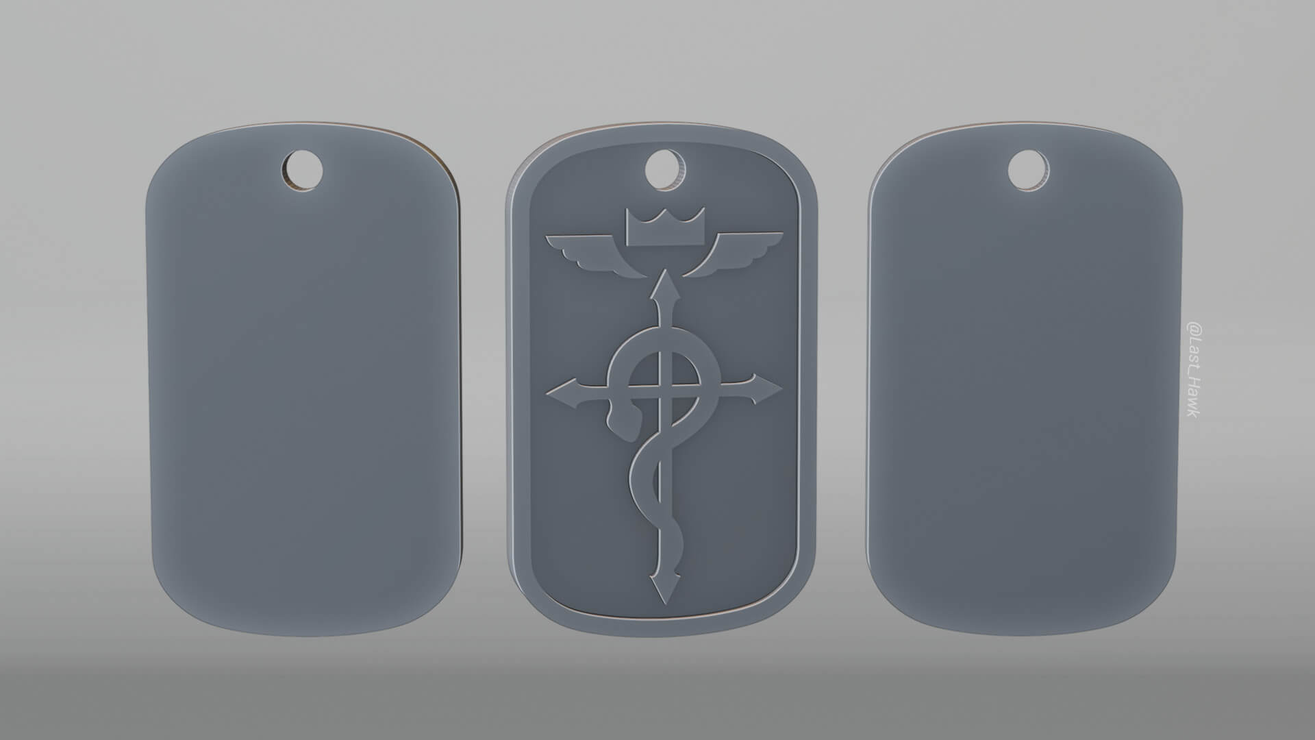 Flamel Dogtag Fullmetal Alchemist - Free 3D Model by Last_Hawk