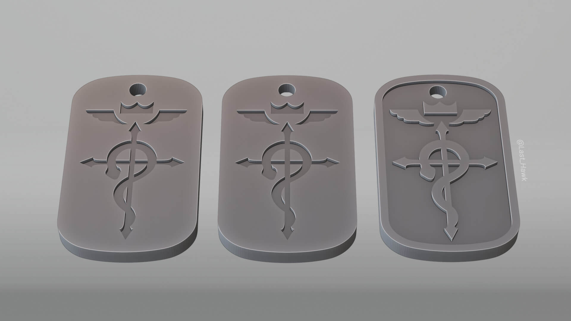 Flamel Dogtag Fullmetal Alchemist - Free 3D Model by Last_Hawk