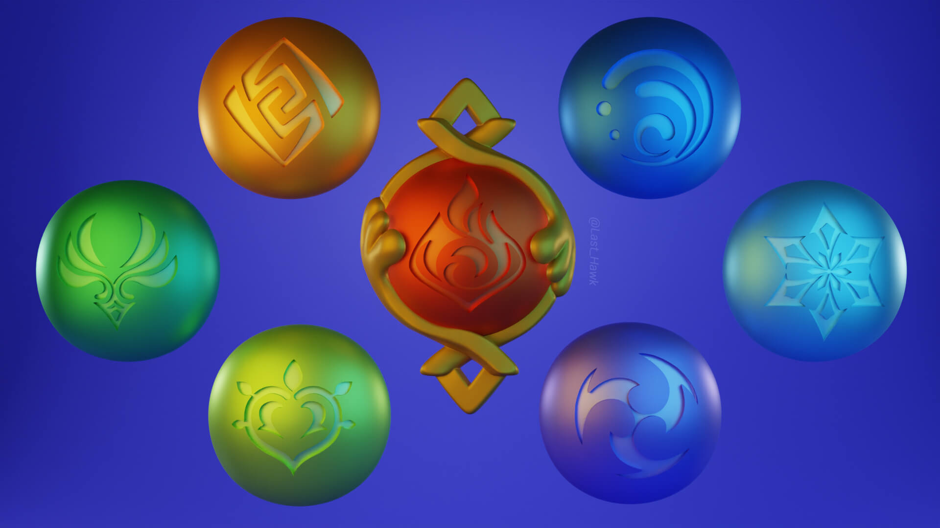 Fontaine Vision Eye of God Genshin Impact - 3D Model by Last_Hawk