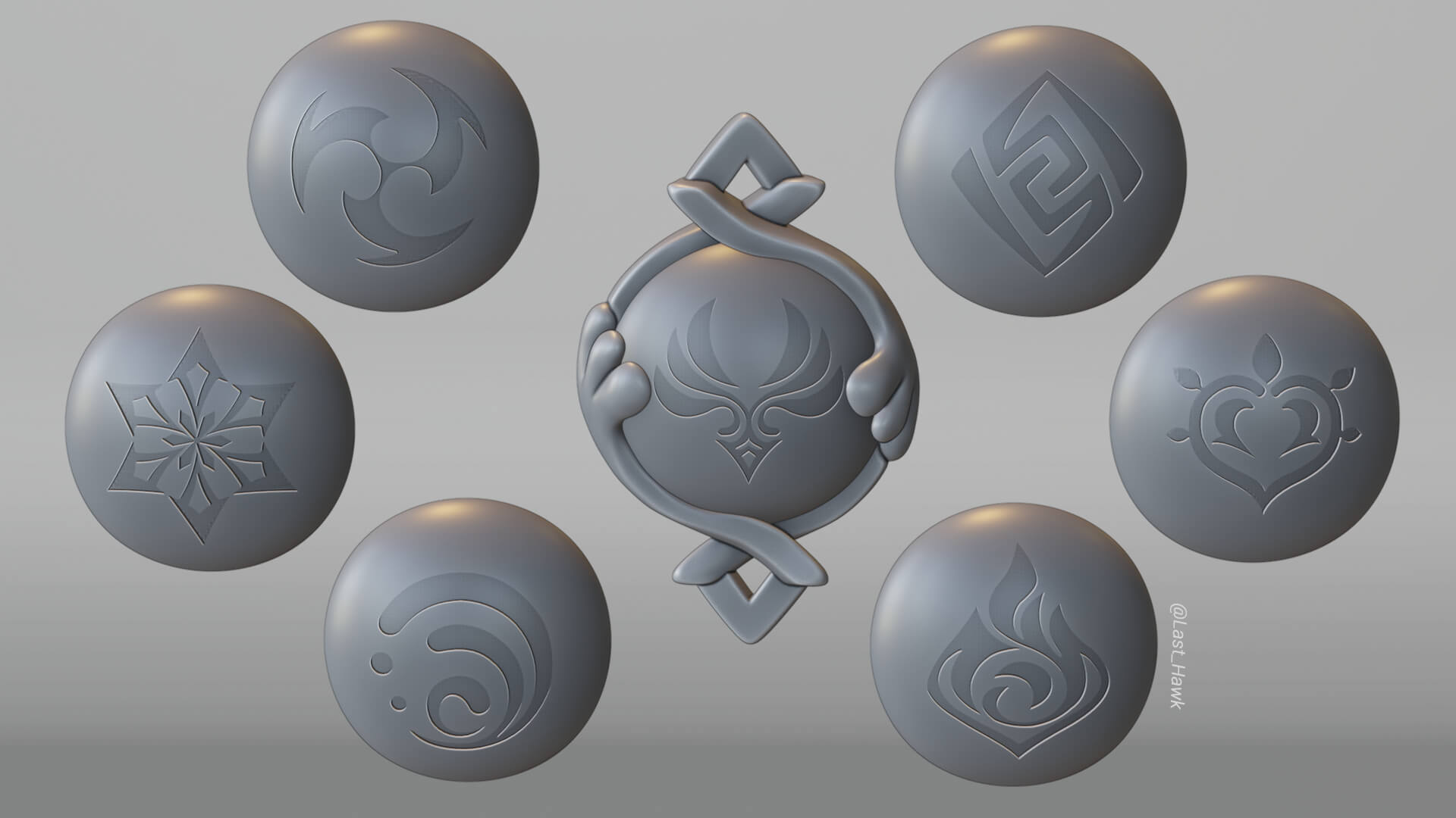 Fontaine Vision Eye of God Genshin Impact - 3D Model by Last_Hawk