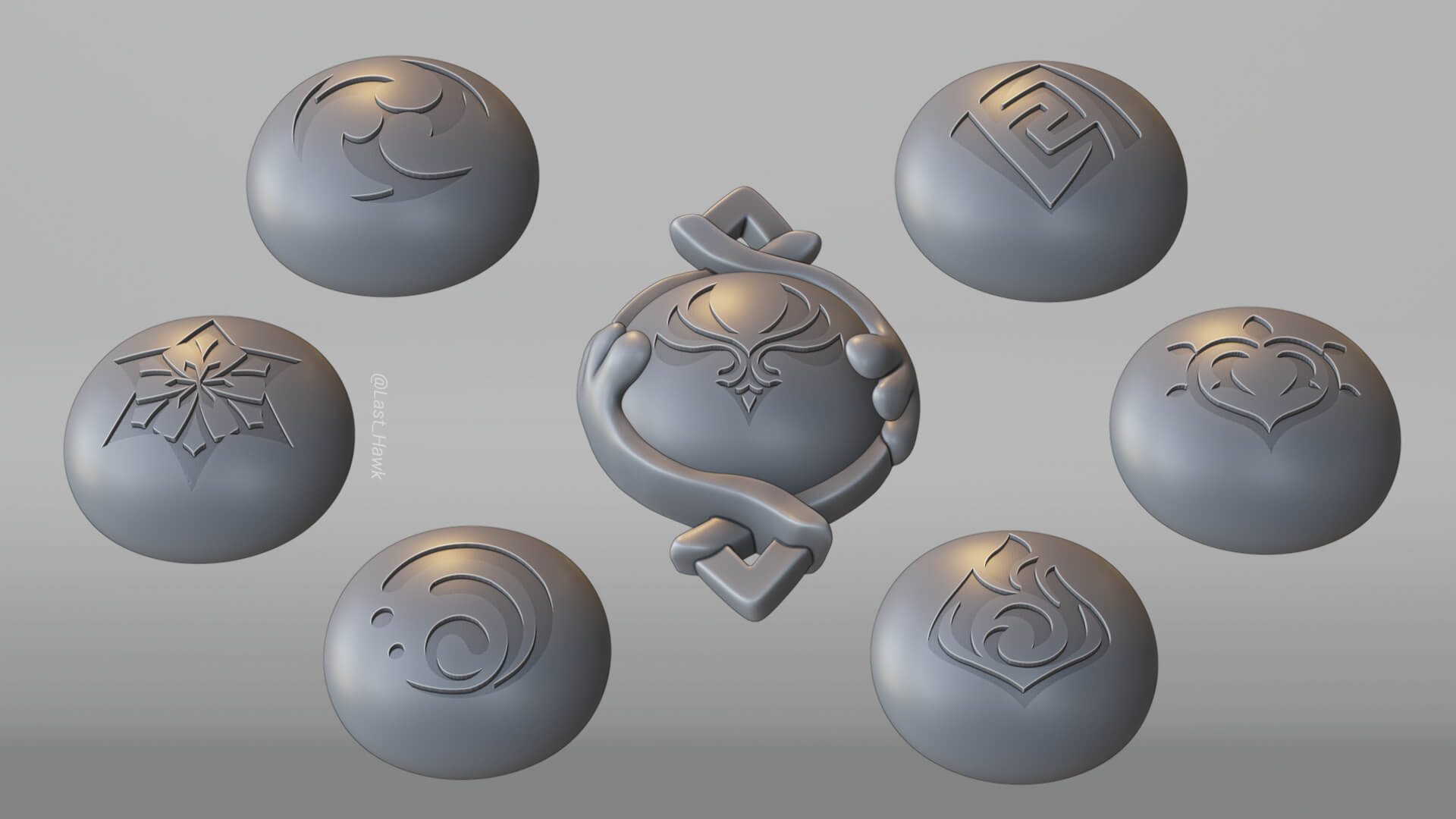 Fontaine Vision Eye of God Genshin Impact - 3D Model by Last_Hawk