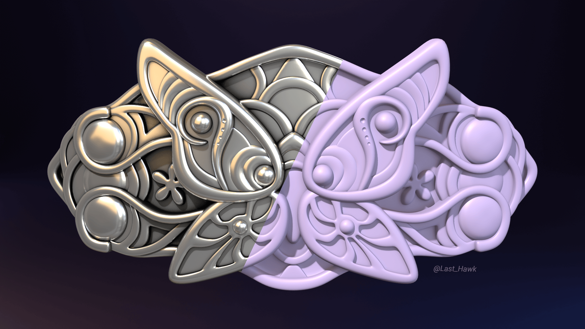 Fern hair clip 3D Render, Digital Art by Last_Hawk