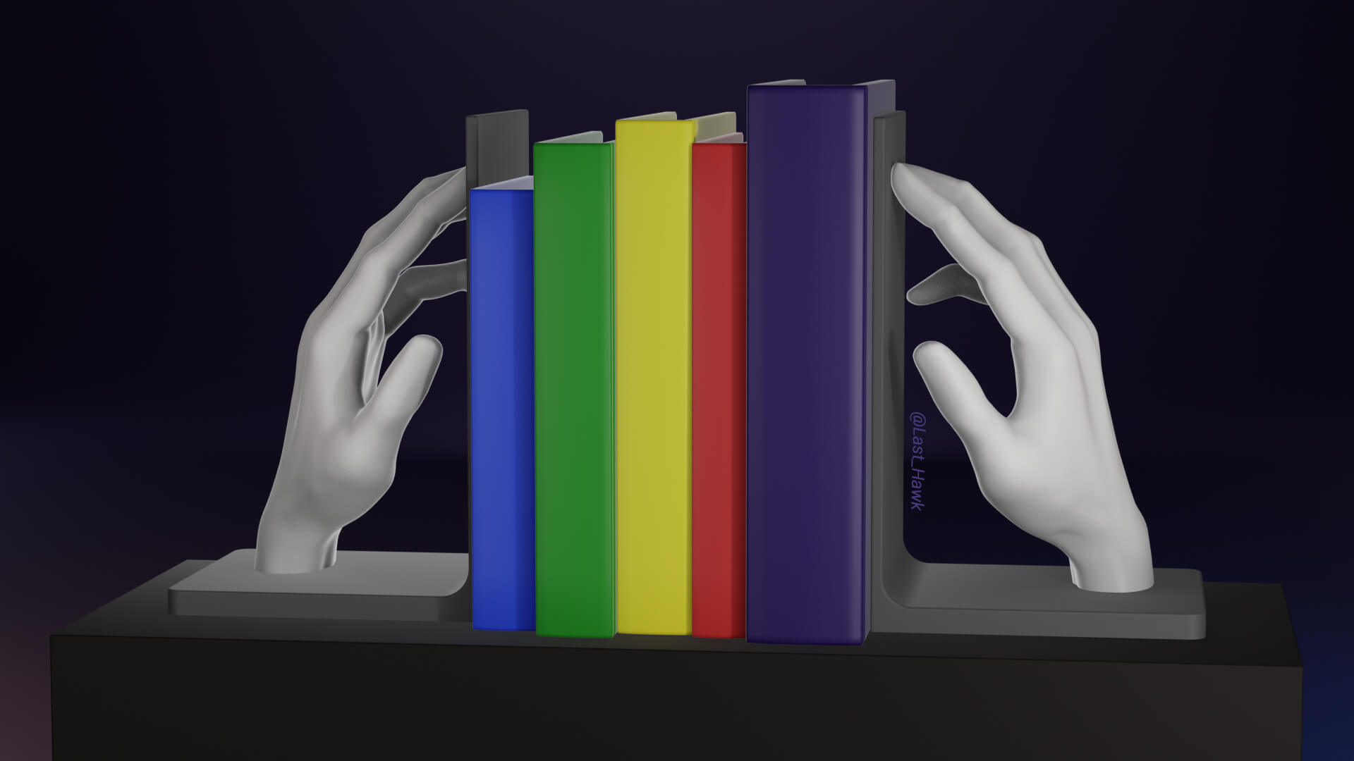 Hand Bookend Book Holder Stand - 3D Model by Last_Hawk