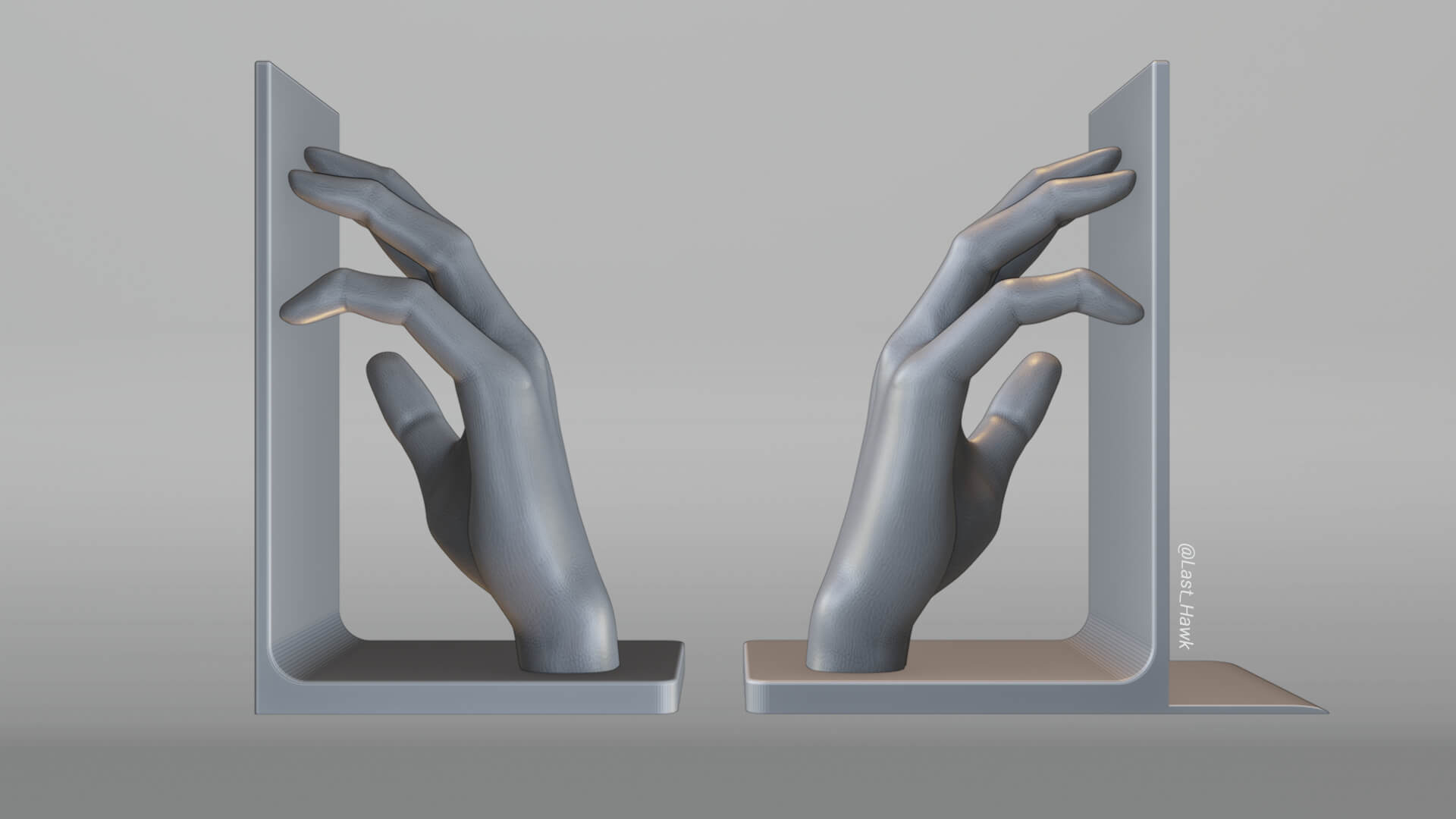 Hand Bookend Book Holder Stand - 3D Model by Last_Hawk