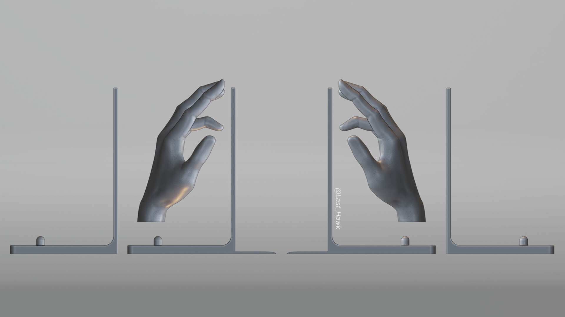 Hand Bookend Book Holder Stand - 3D Model by Last_Hawk