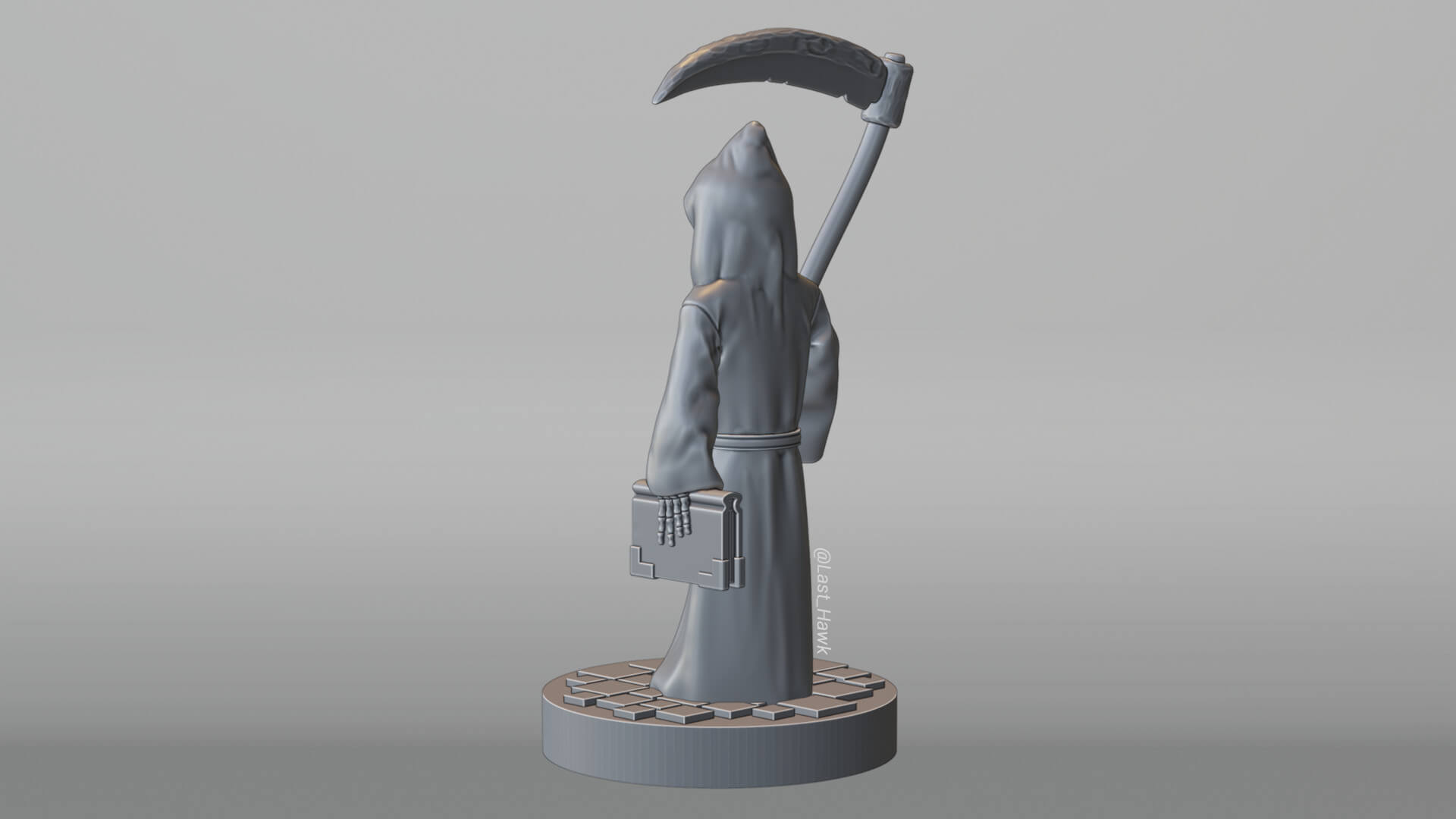 Reaper With Book and Scythe - 3D Model by Last_Hawk
