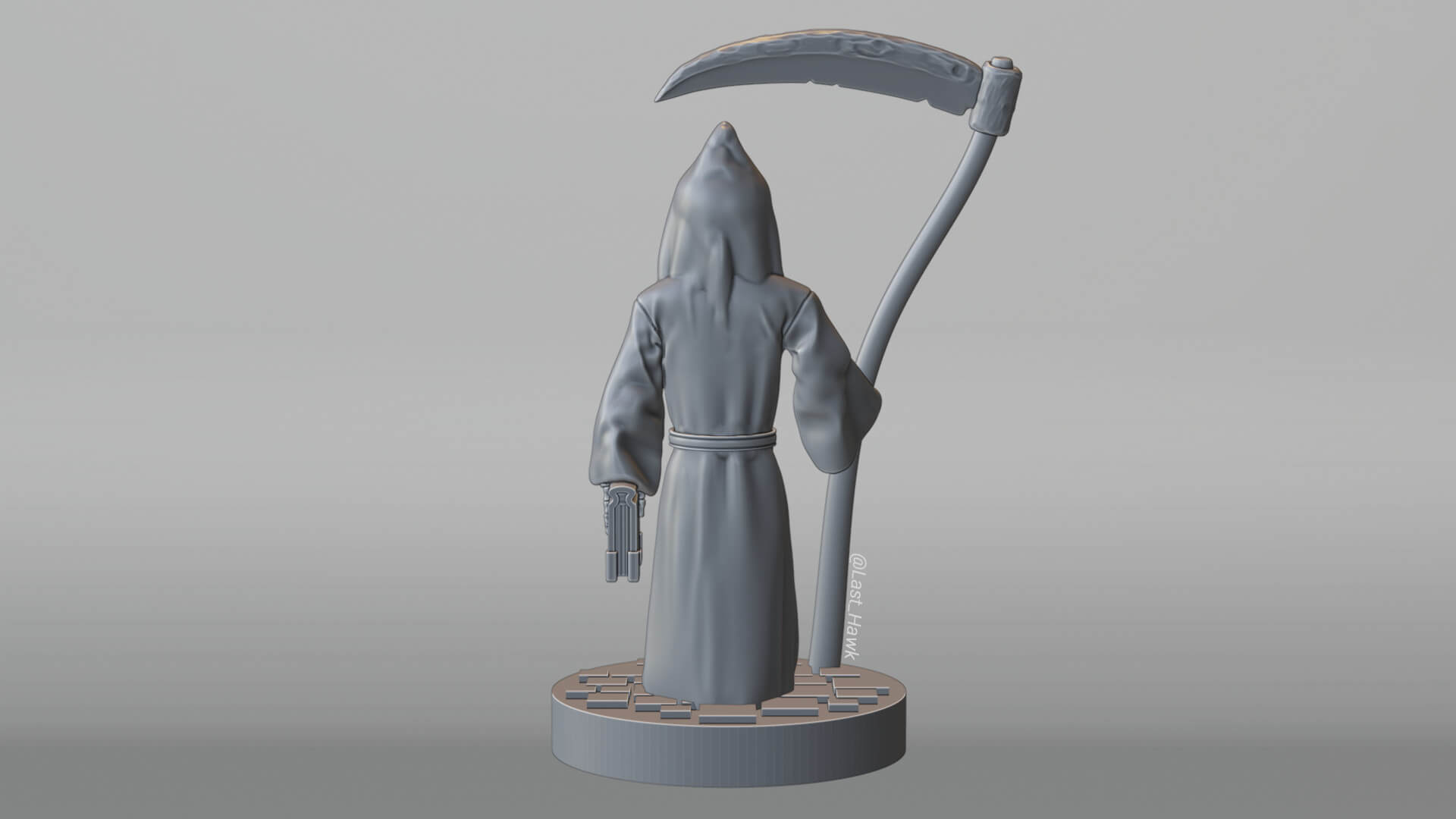 Reaper With Book and Scythe - 3D Model by Last_Hawk