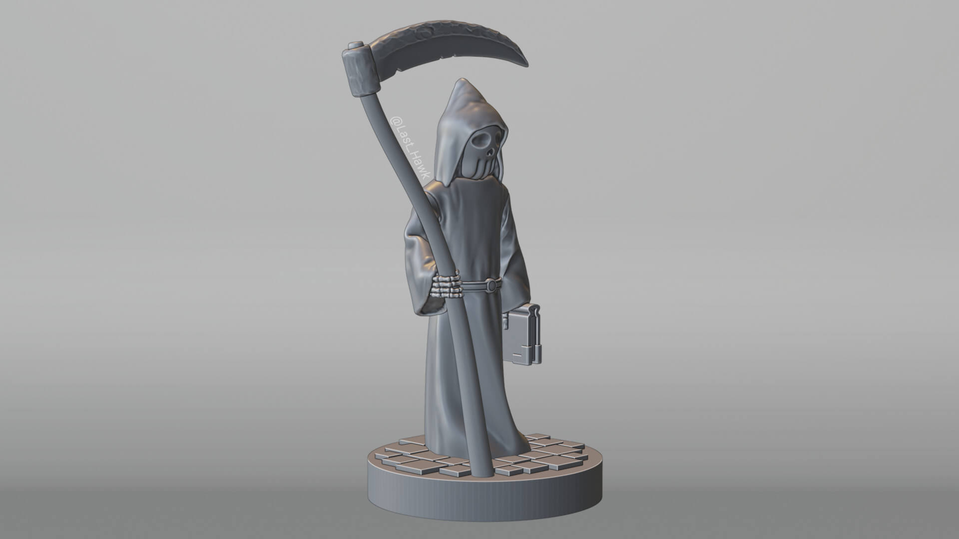 Reaper With Book and Scythe - 3D Model by Last_Hawk