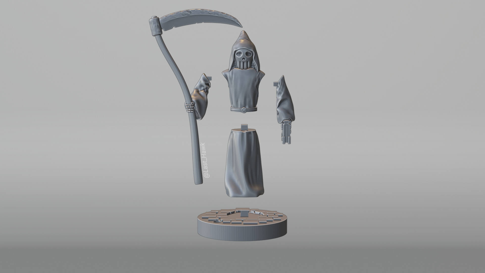 Reaper With Book and Scythe - 3D Model by Last_Hawk