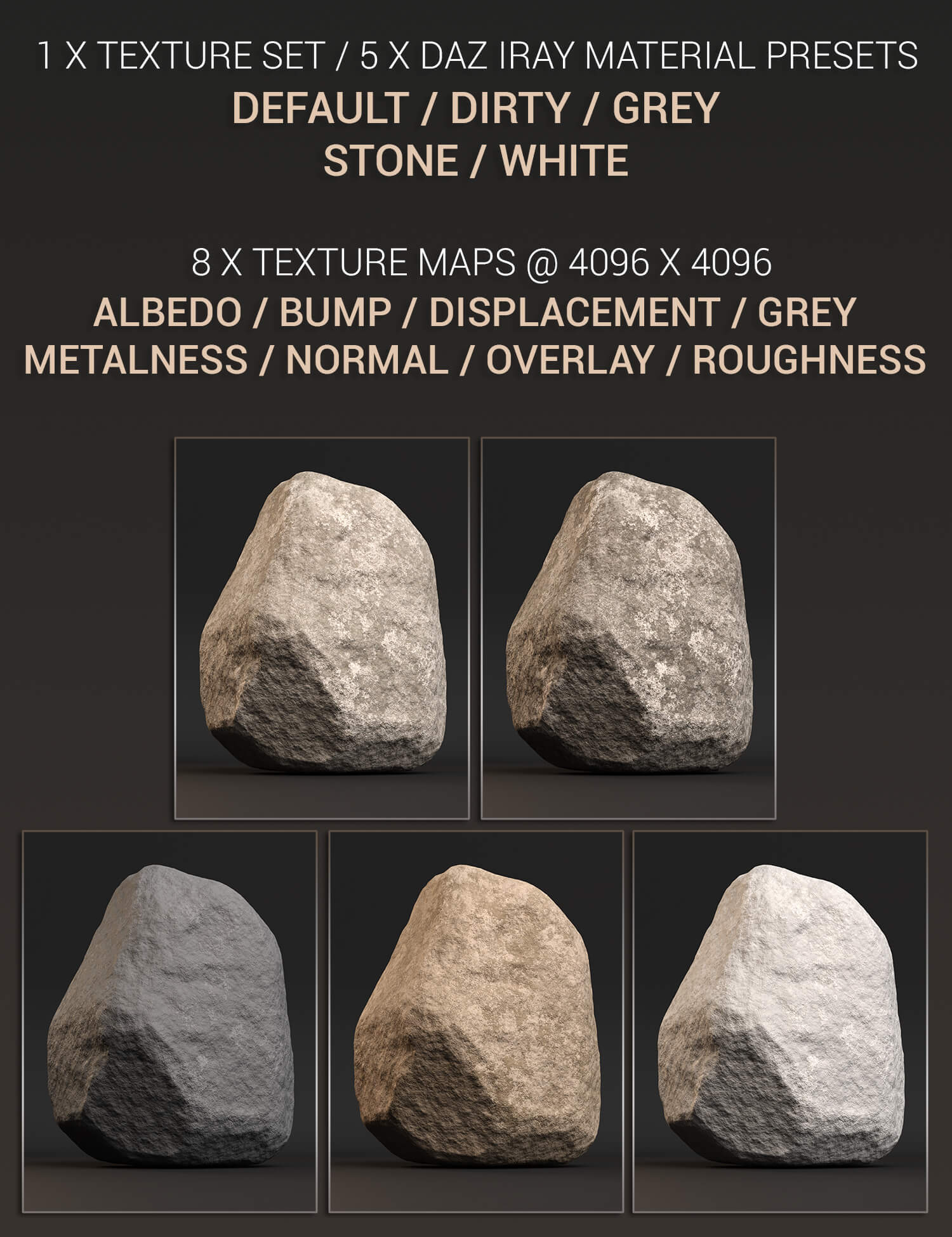 Li Elemental Dynamics - Li Rock Large 001 Free Daz Content by Laticis