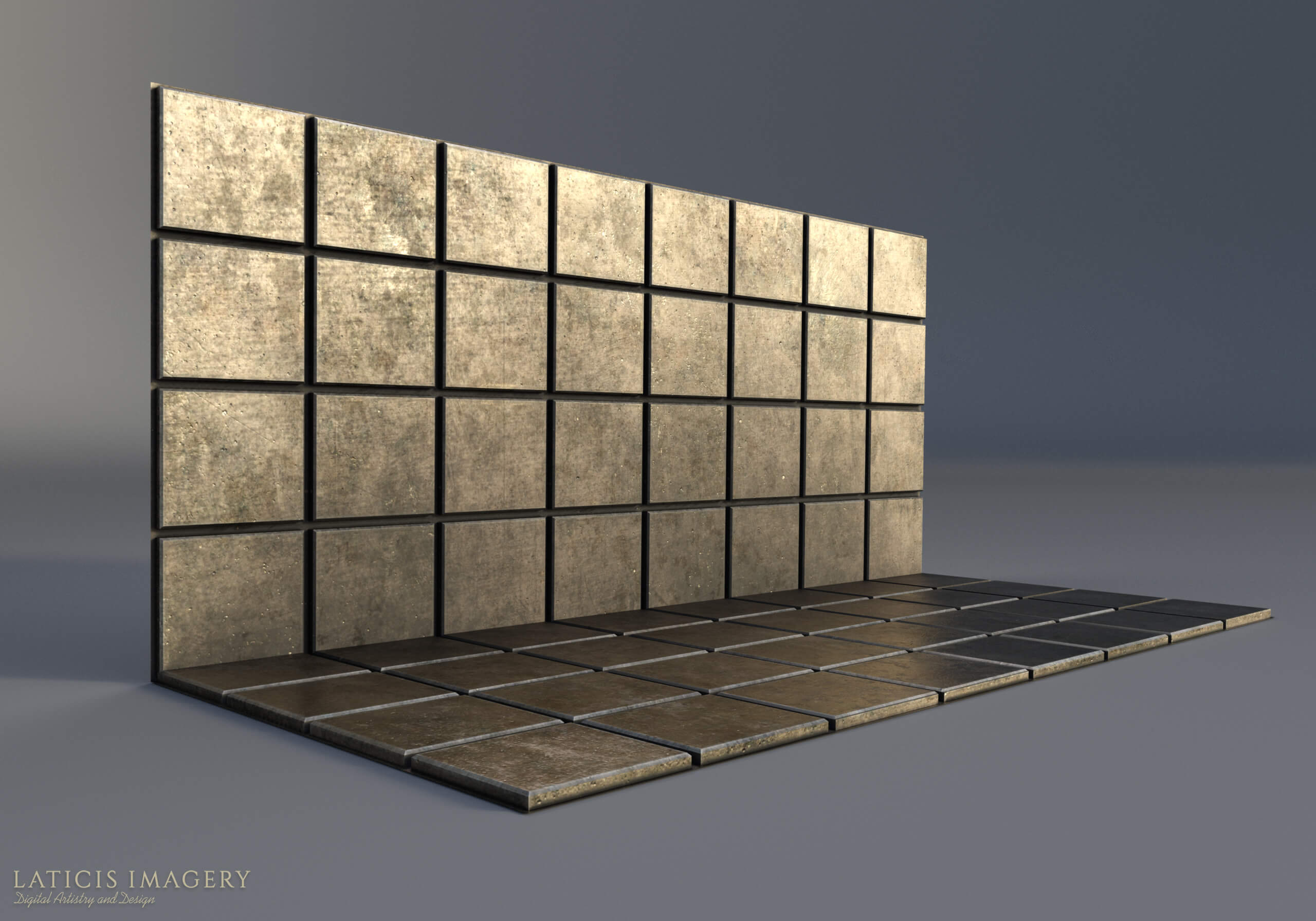Li Sci-Fi Wall Tiles Free 3D Model by Laticis