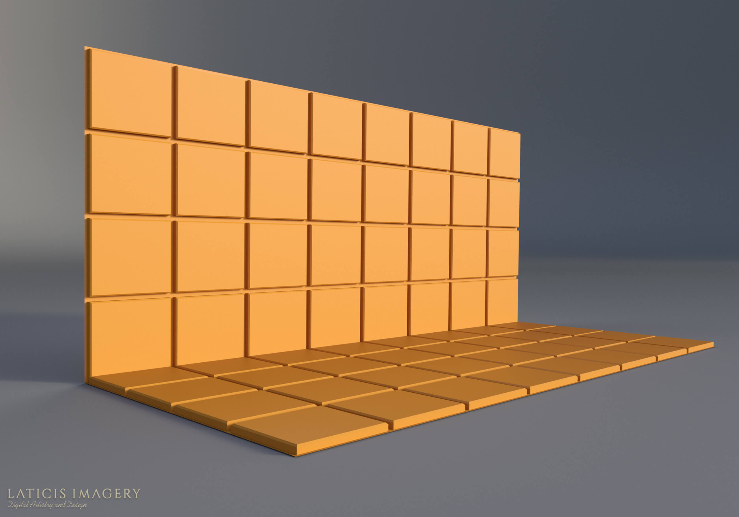Li Sci-Fi Wall Tiles Free 3D Model by Laticis