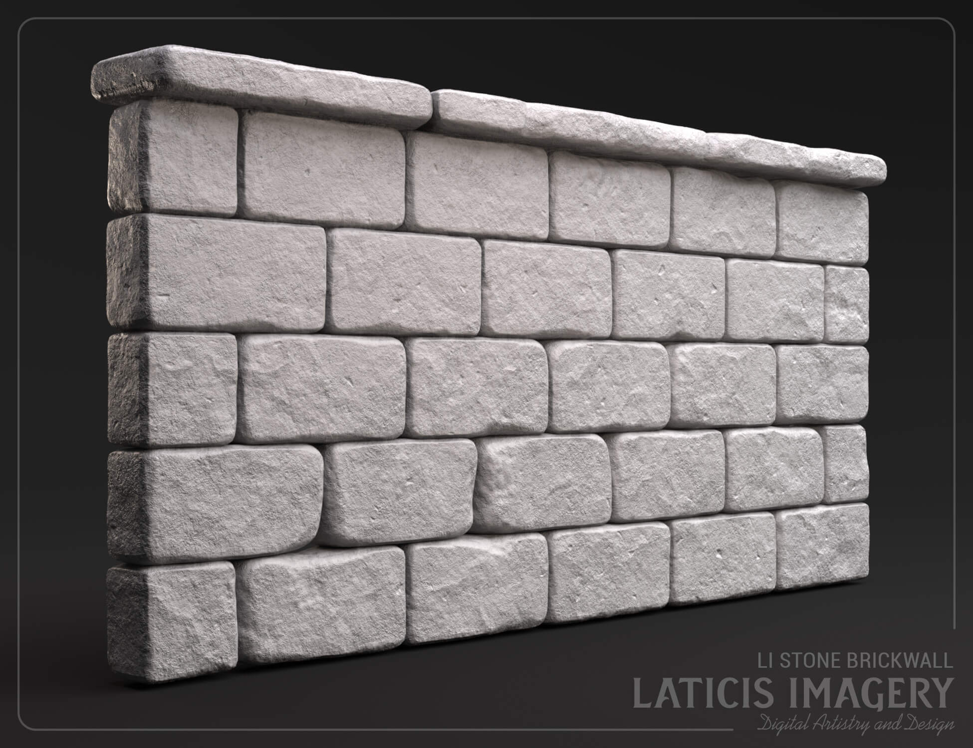 Li Stone Brickwall 001 - Free Daz Content by Laticis