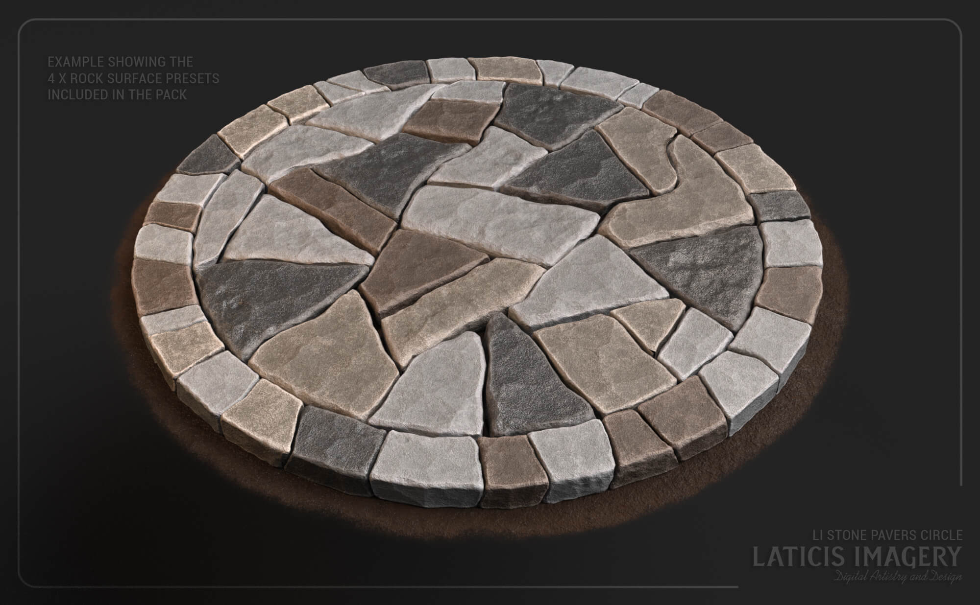 Li Stone Pavers Circle - Free Daz Content by Laticis