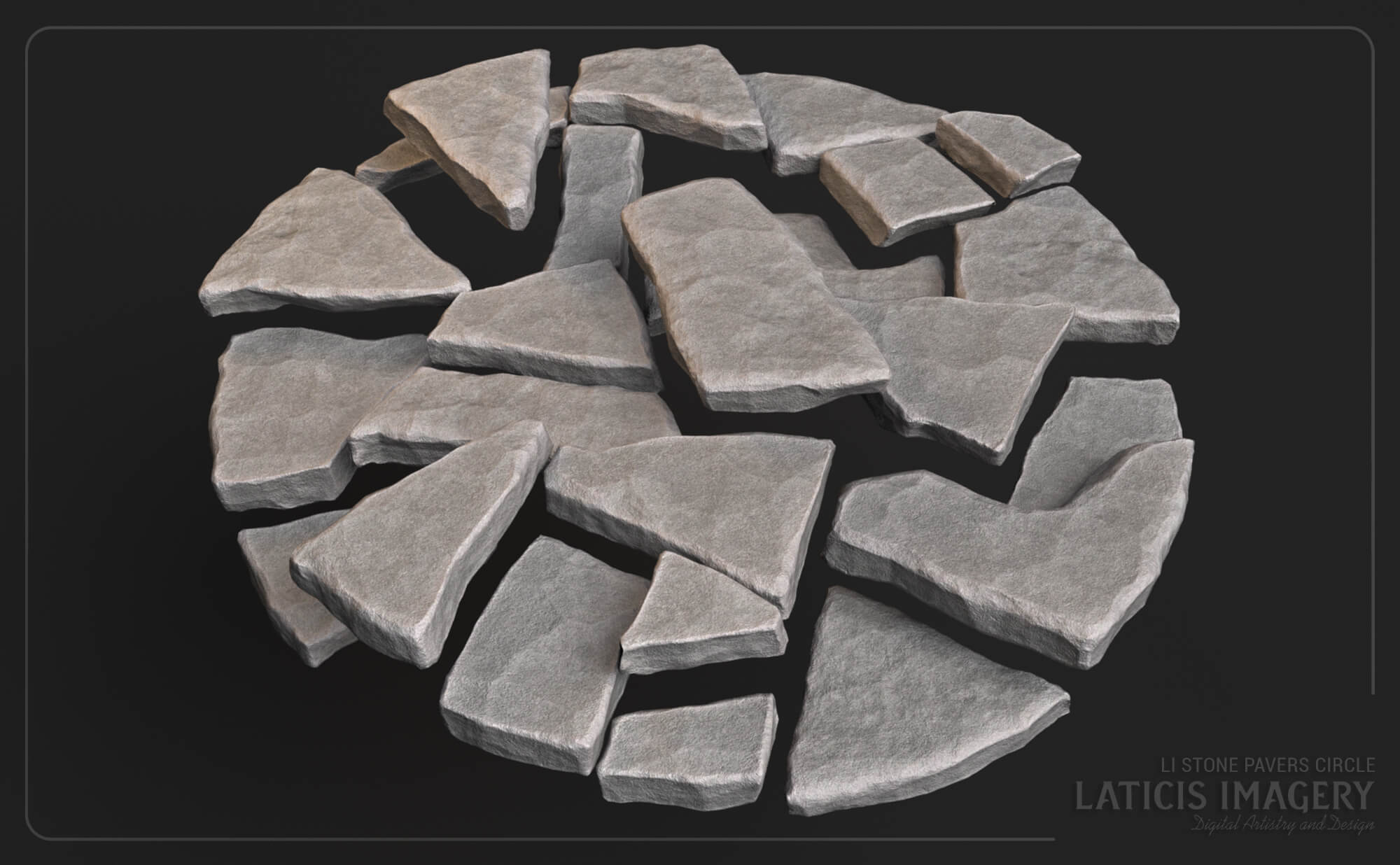 Li Stone Pavers Circle - Free Daz Content by Laticis
