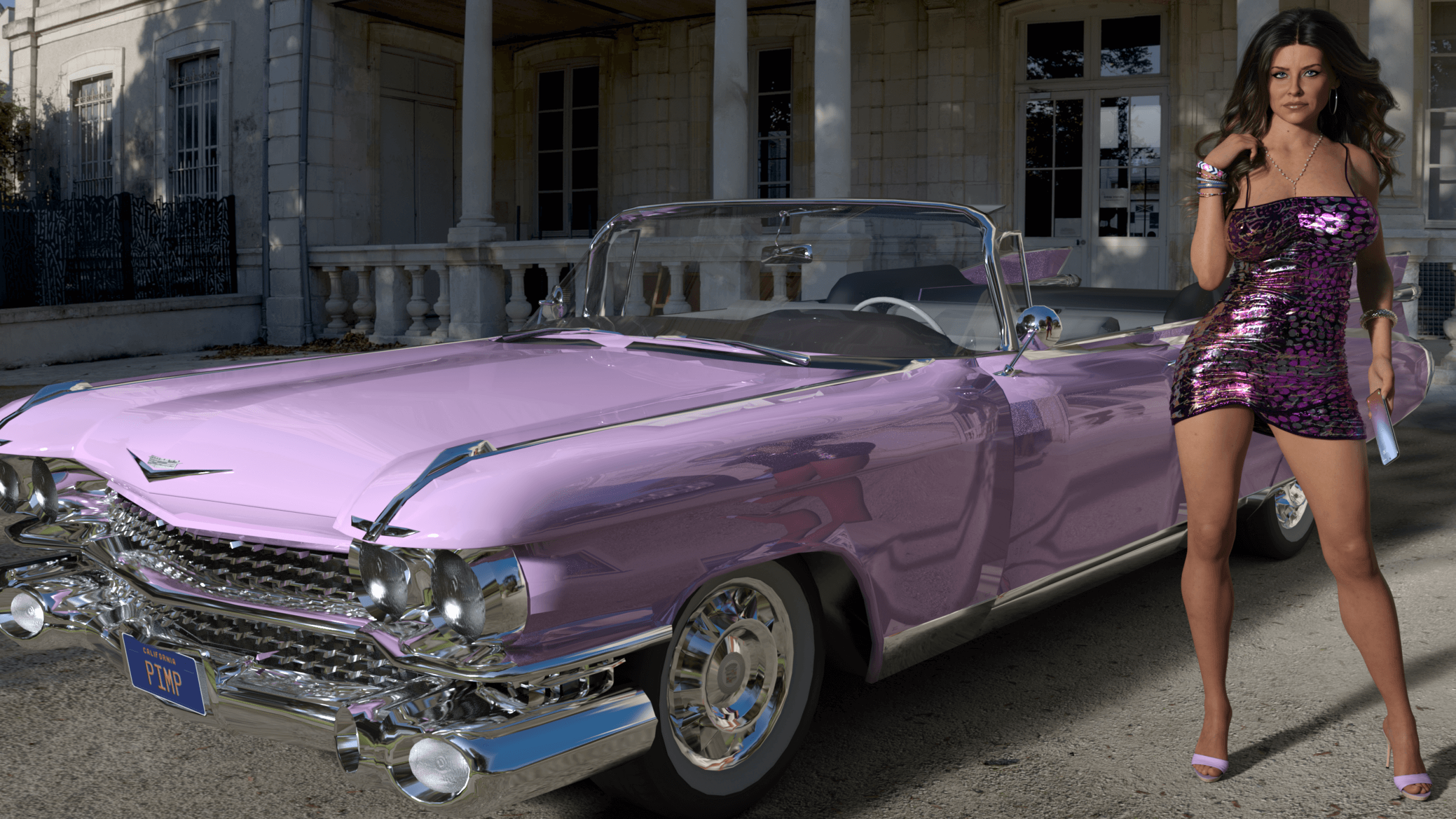 Pink (dressed version) 3D Render by Lawrence Jamieson