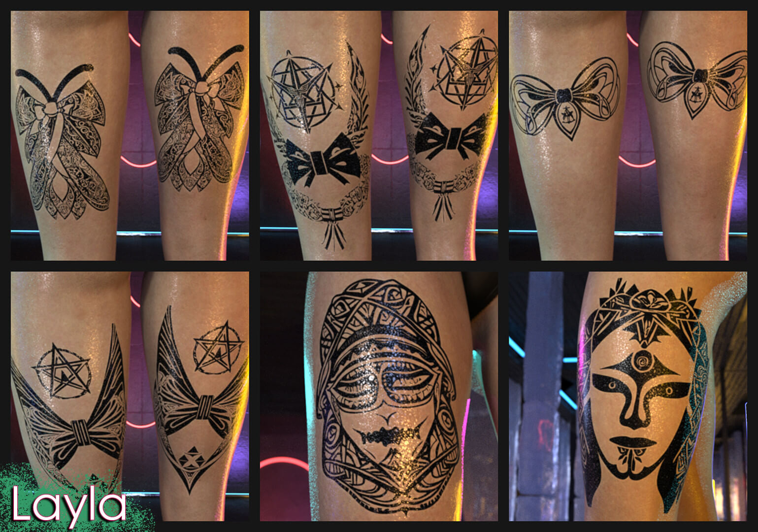 Feminine Magick Occult Tattoos G9 - Daz Content by LAYLA3D