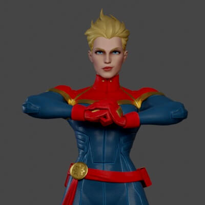 Capitan Marvel - 3D Model by lazyboy69