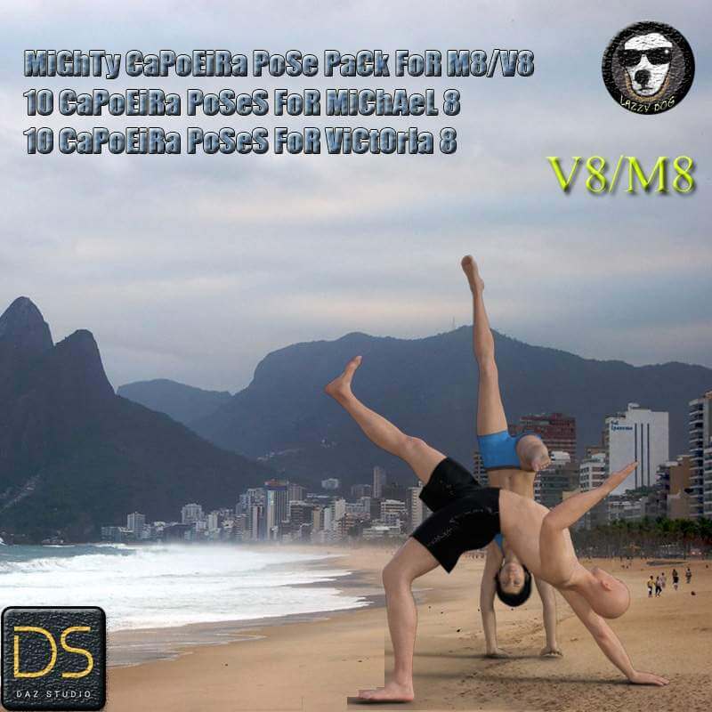 Mighty Capoeira Pose Pack - Daz Content by LazzyDog
