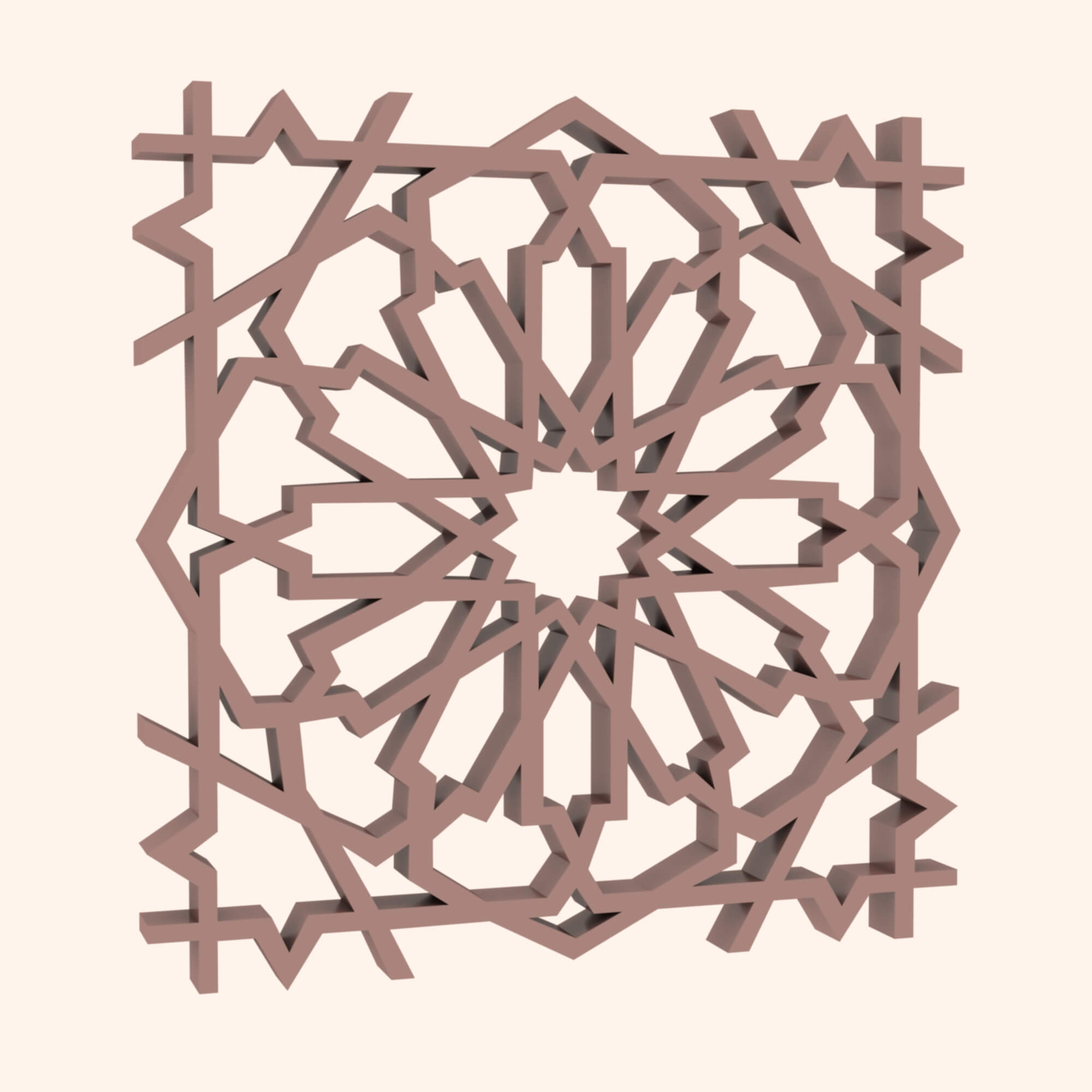 Moroccan Islamic Pattern Stl 3D Print Model by LBDesigner