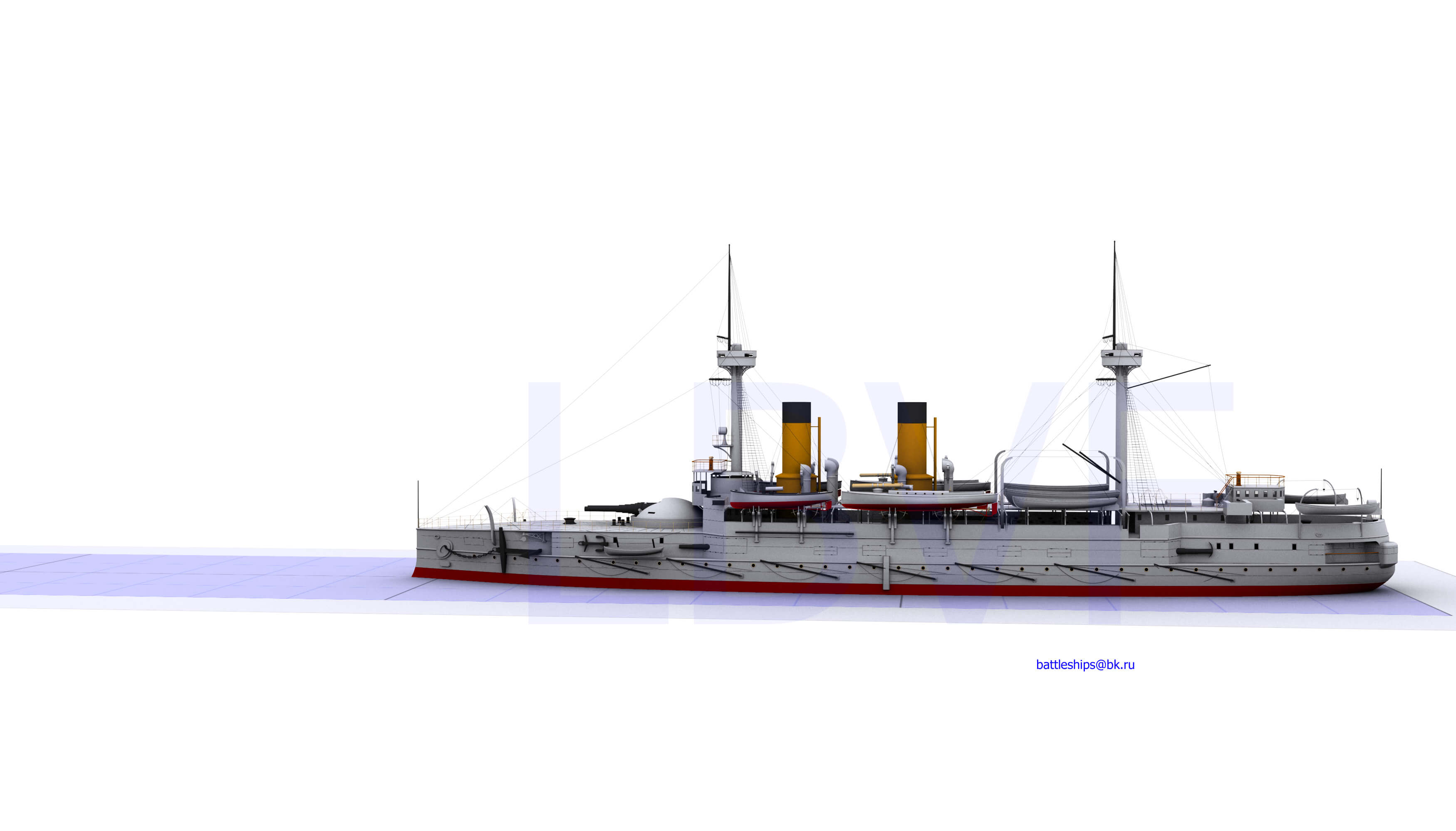 Battleship Imperator Aleksandr Ii 3D Render, Digital Art by Lbvf