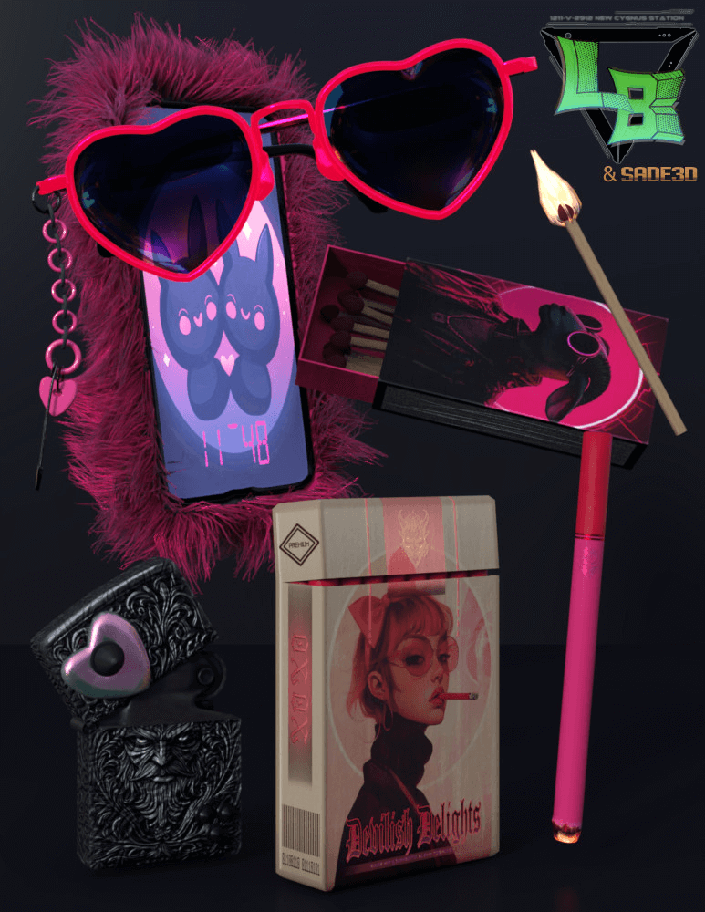 Neon Devil 2.0 3D Render, Digital Art by LchBch