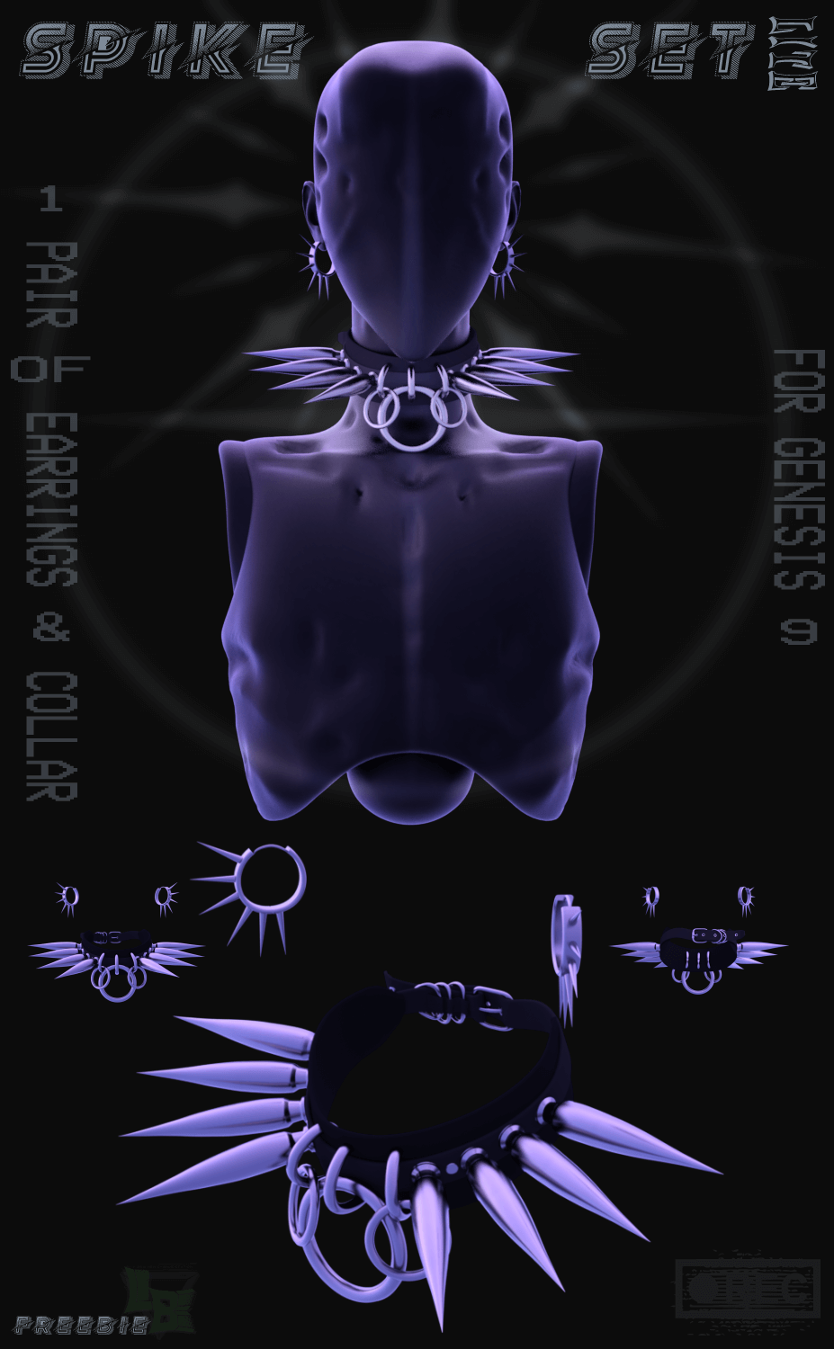 Spike Set Lite 3D Render, Digital Art by LchBch