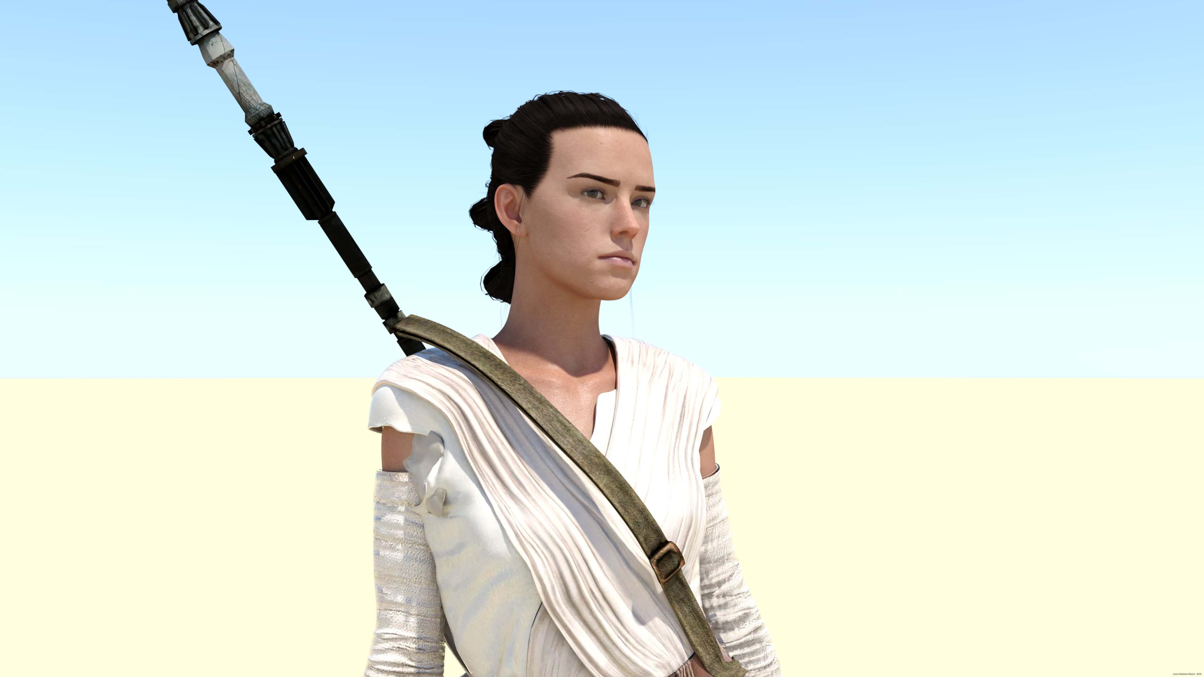 On Jakku 3D Render, Digital Art by learstang