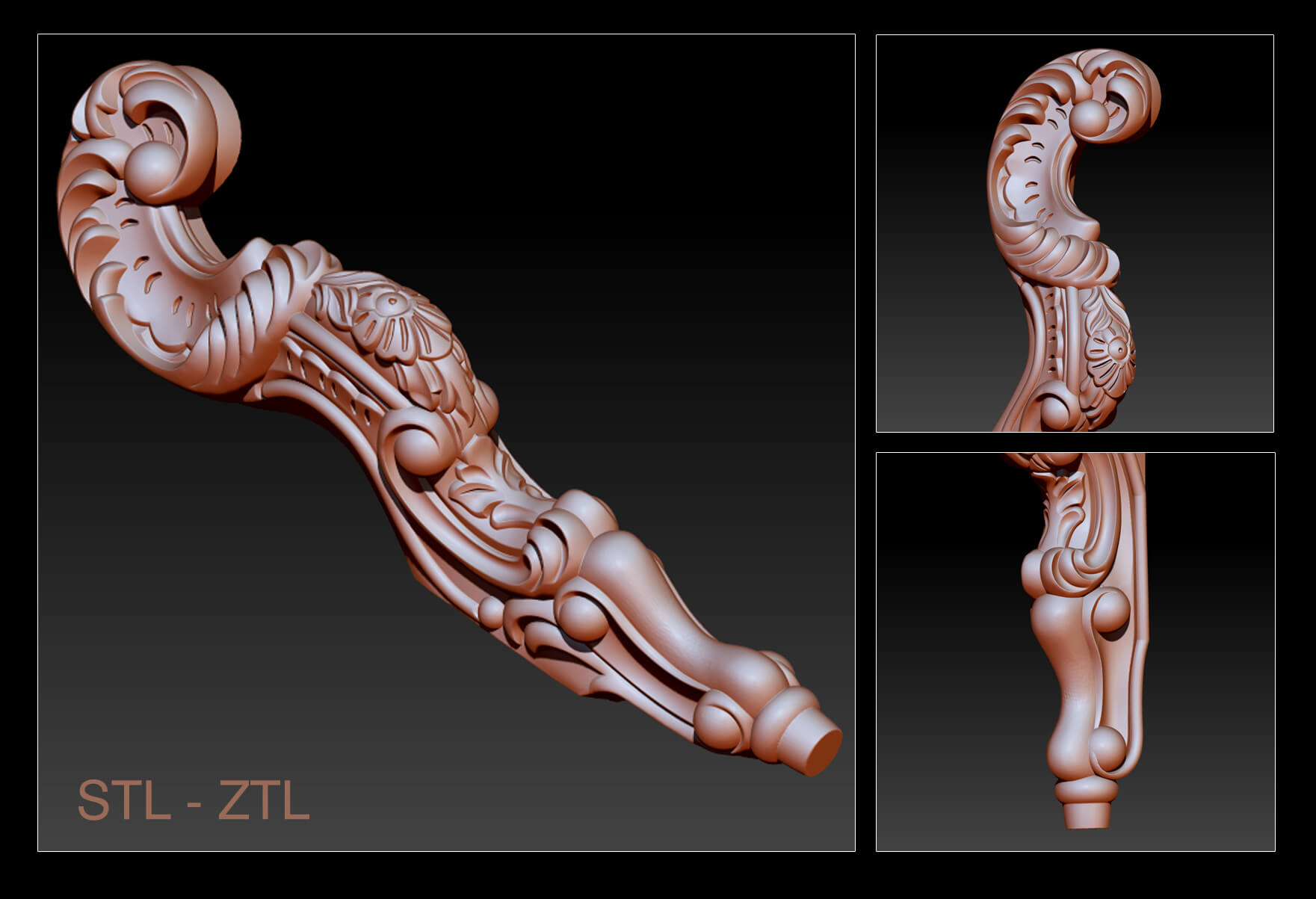 Collection Legs 3D STL Model Relief for CNC by Lee - Choi - GC