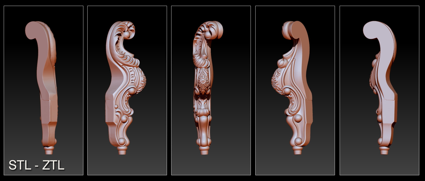 Collection Legs 3D STL Model Relief for CNC by Lee - Choi - GC