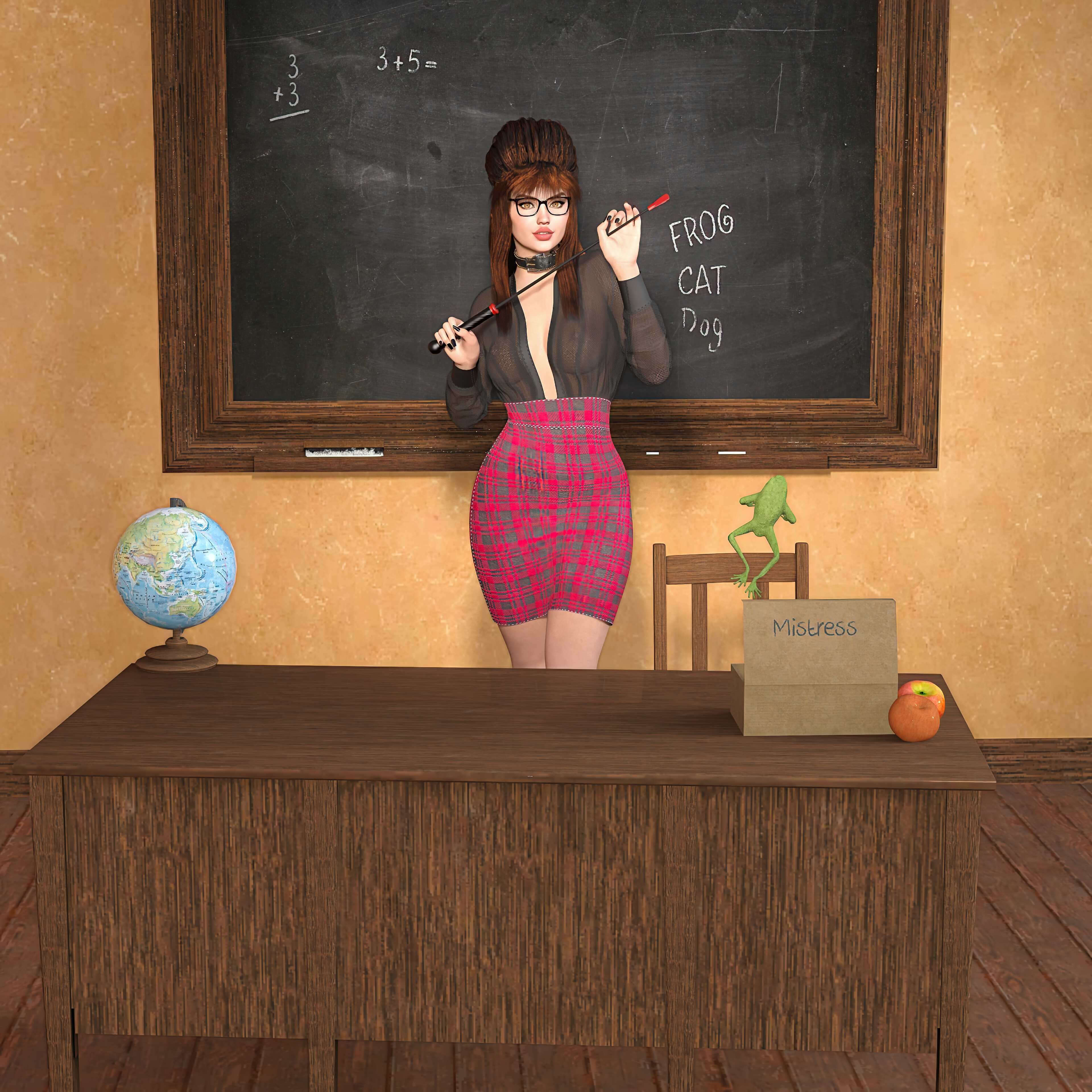 Betty Strict Teacher 3D Render, Digital Art by Leeduva