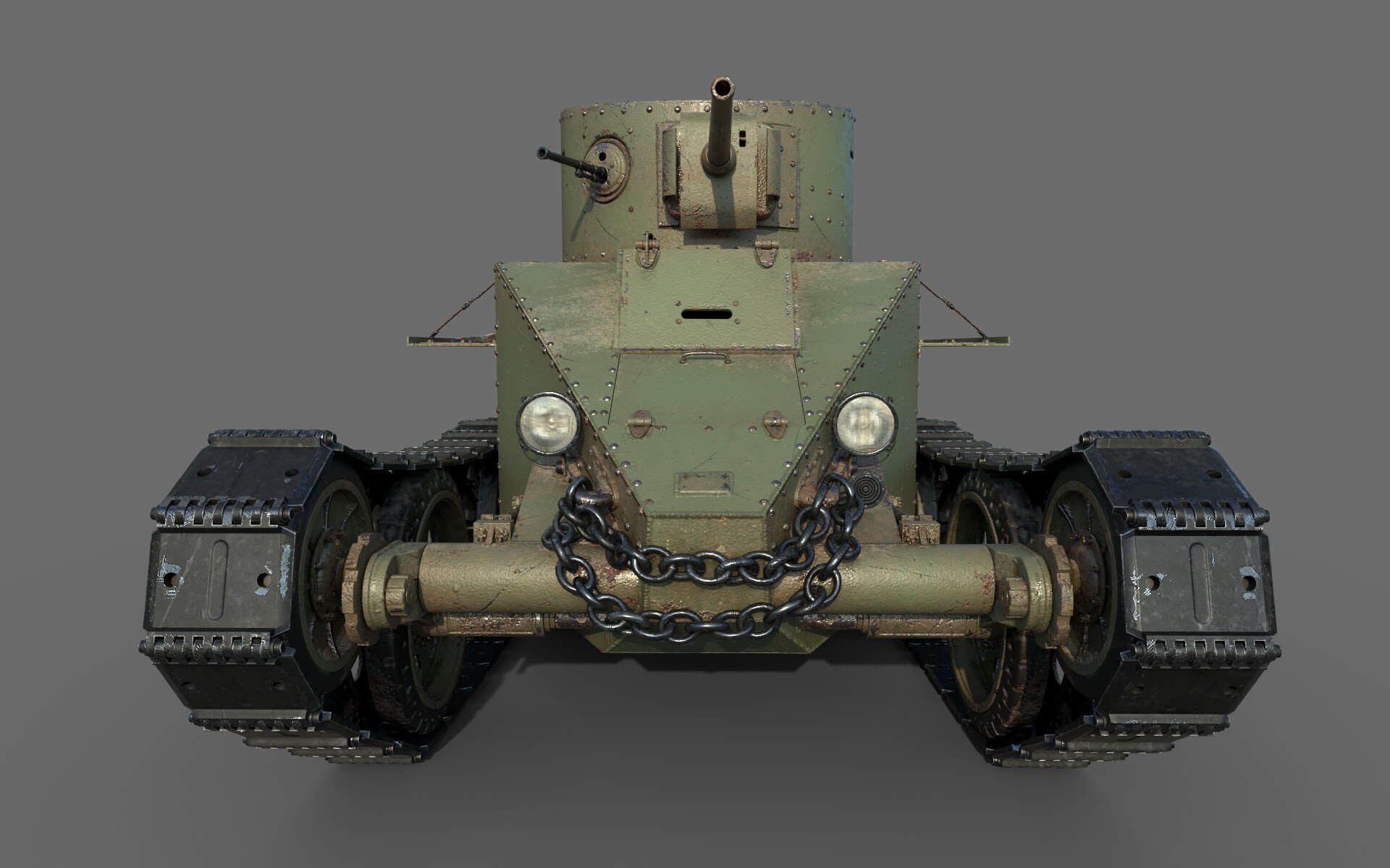 Soviet Tank BT-2 1933 3D Model by lemon4ik