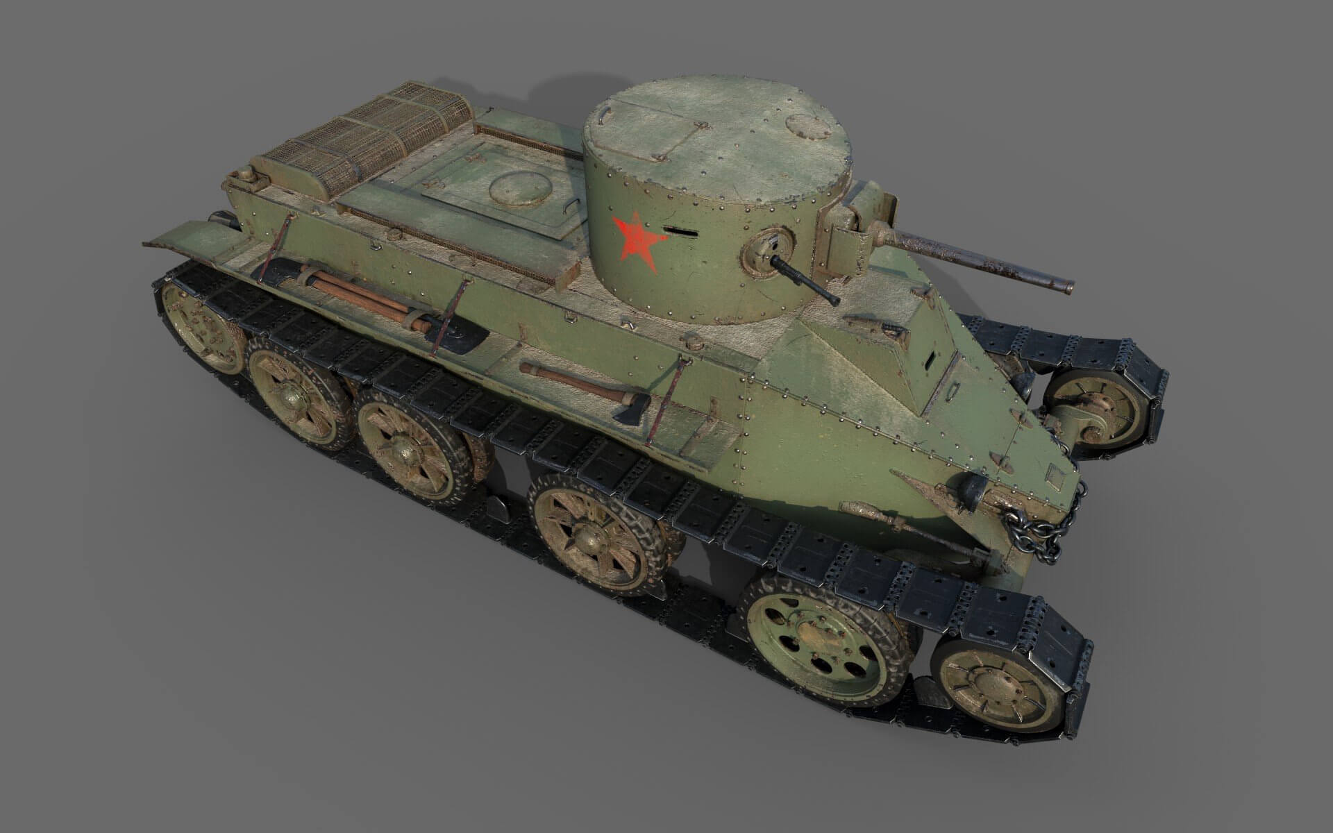 Soviet Tank BT-2 1933 3D Model by lemon4ik