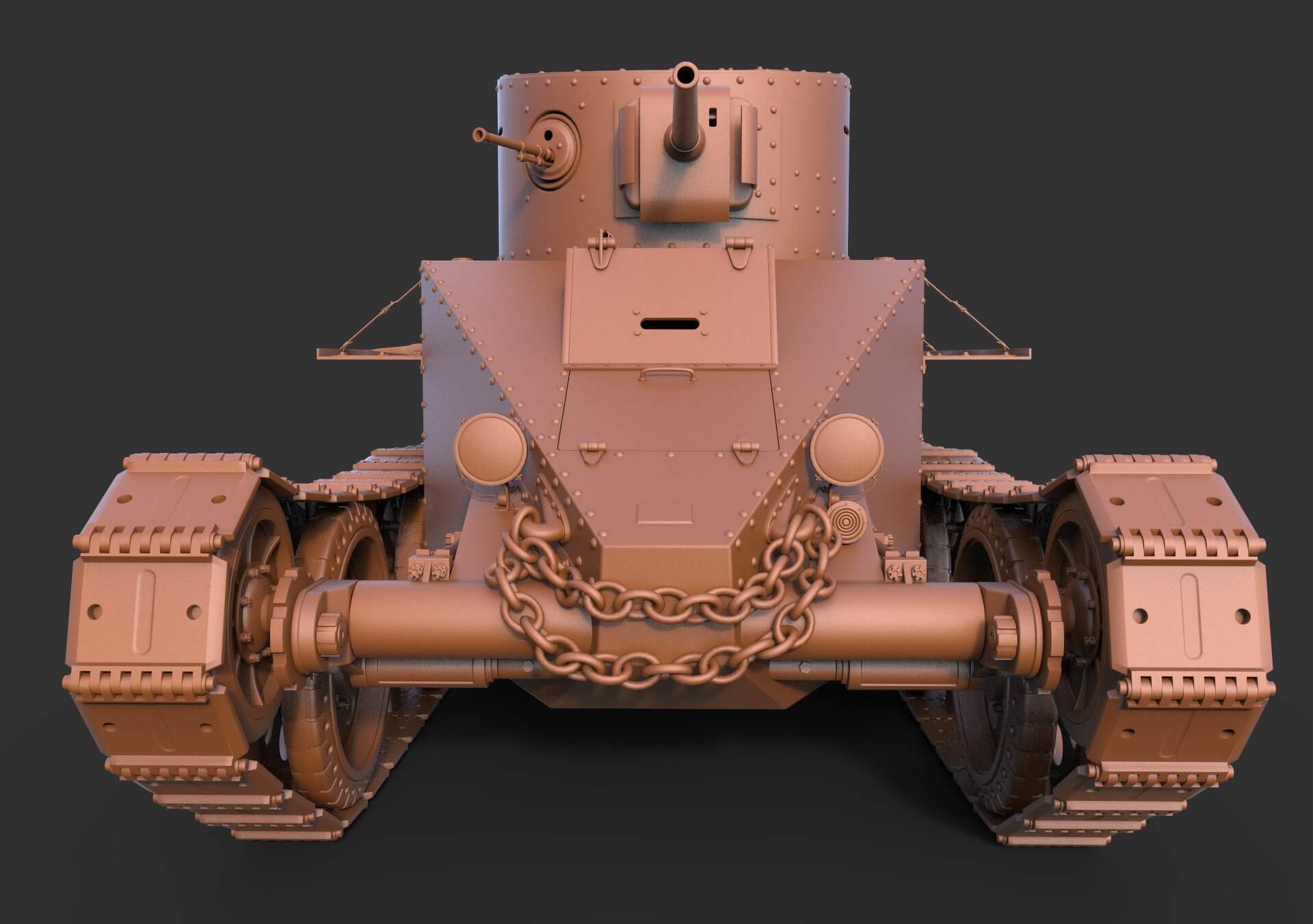 Soviet Tank BT-2 1933 3D Model by lemon4ik