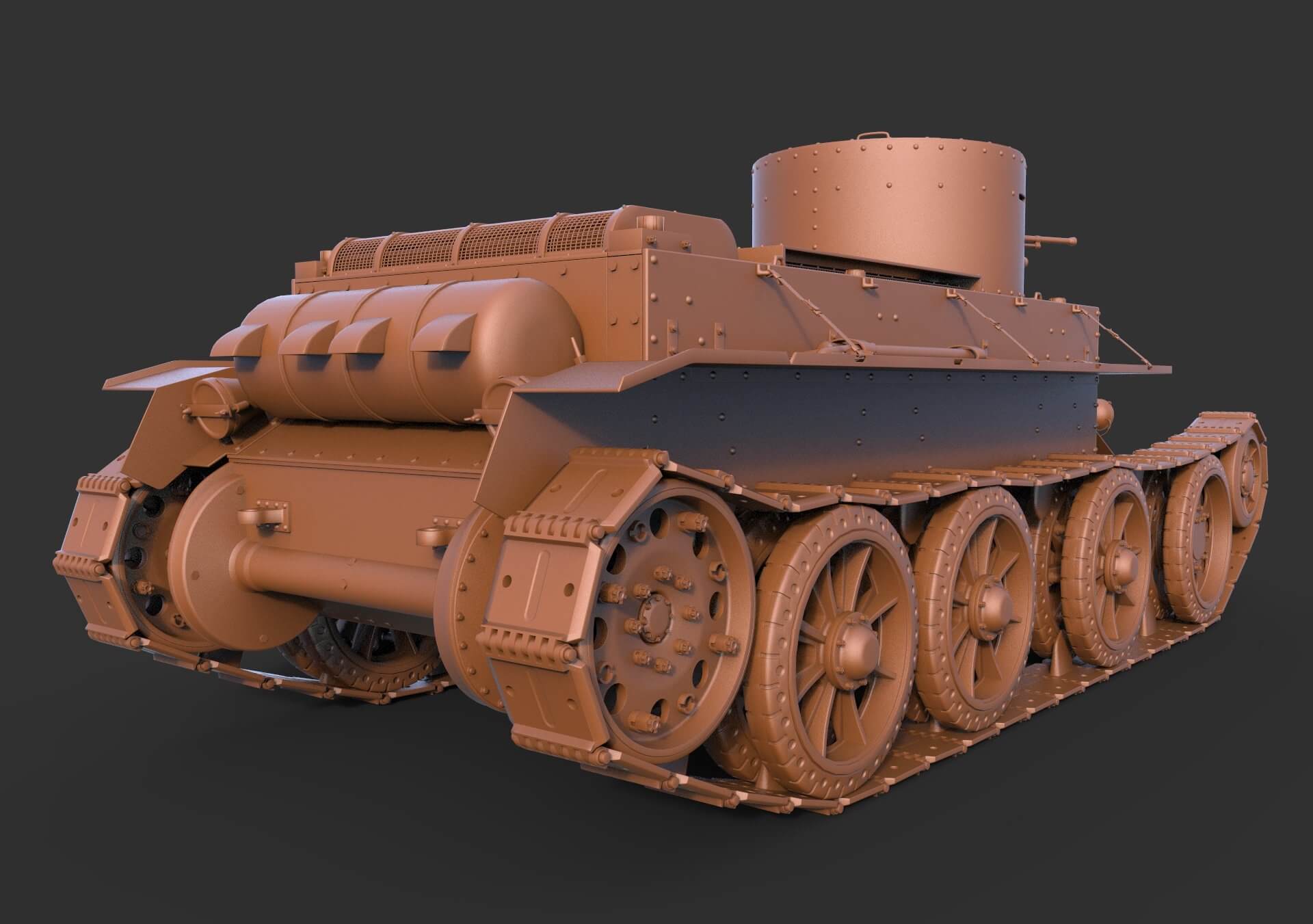 Soviet Tank BT-2 1933 3D Model by lemon4ik