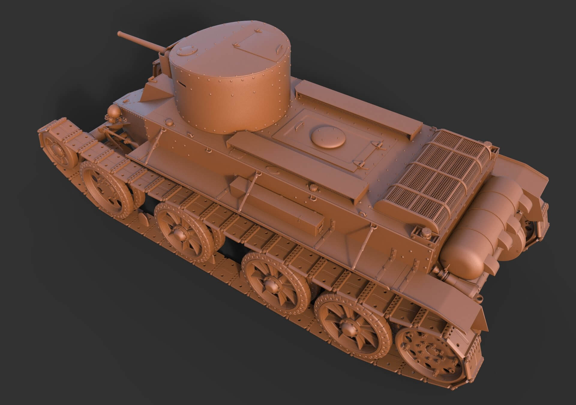 Soviet Tank BT-2 1933 3D Model by lemon4ik