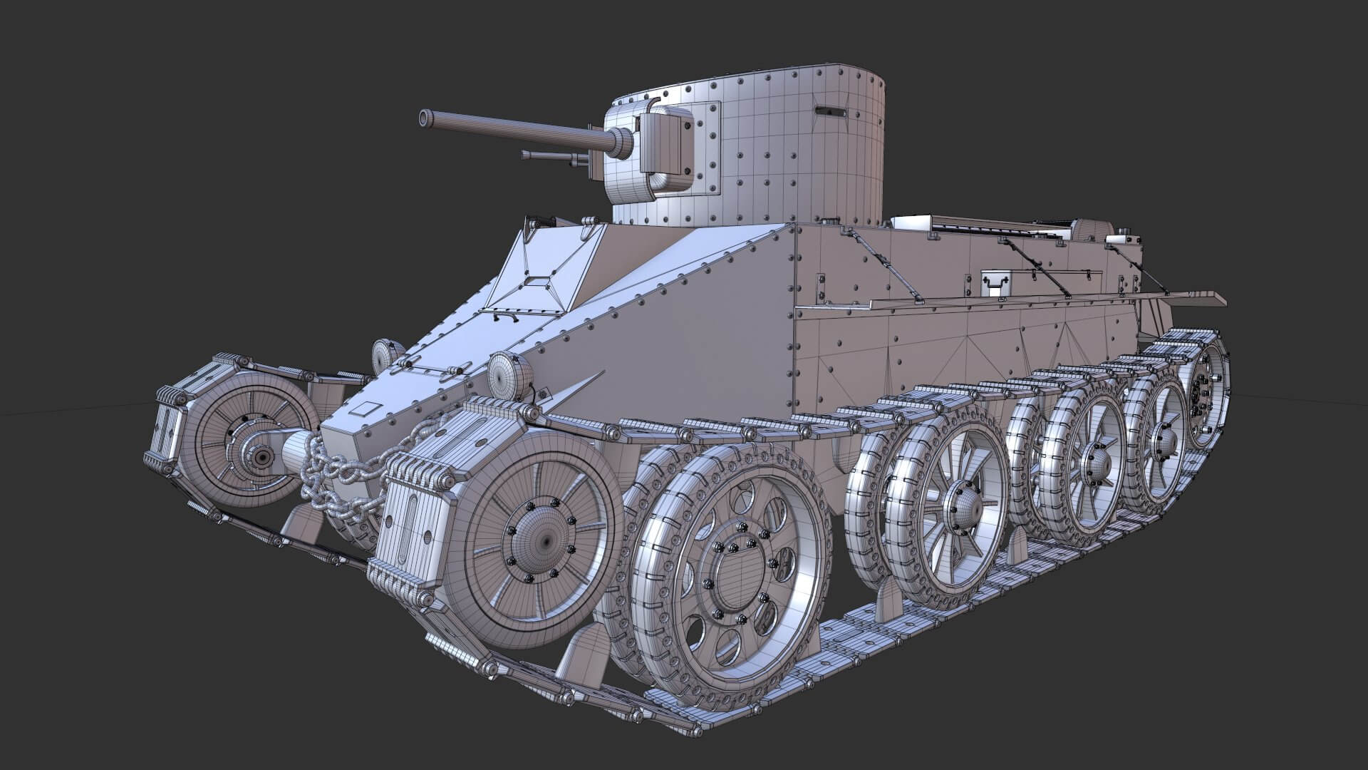Soviet Tank BT-2 1933 3D Model by lemon4ik