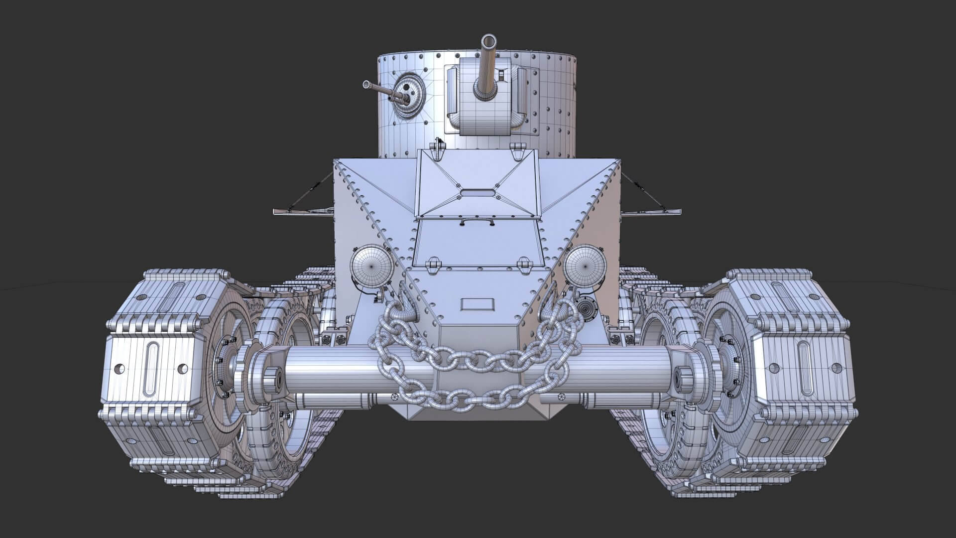 Soviet Tank BT-2 1933 3D Model by lemon4ik