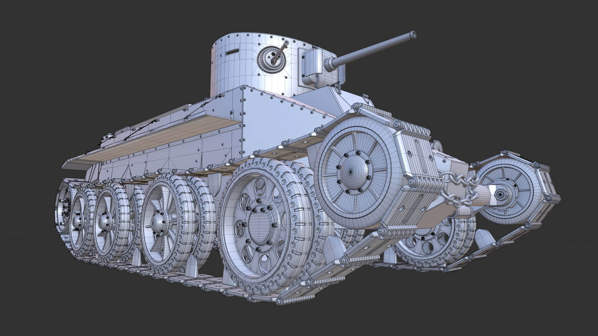 Soviet Tank BT-2 1933 3D Model by lemon4ik