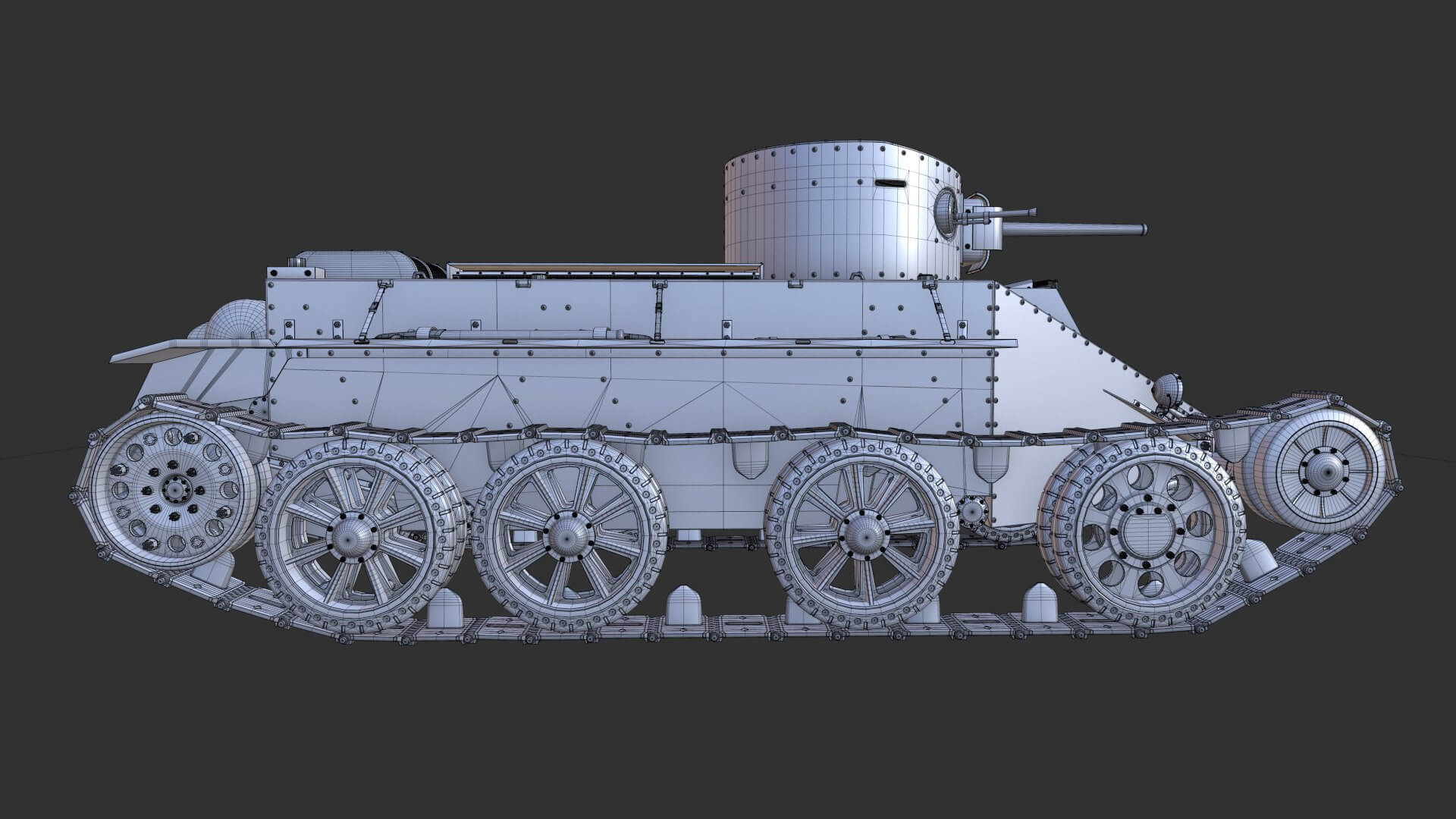 Soviet Tank BT-2 1933 3D Model by lemon4ik
