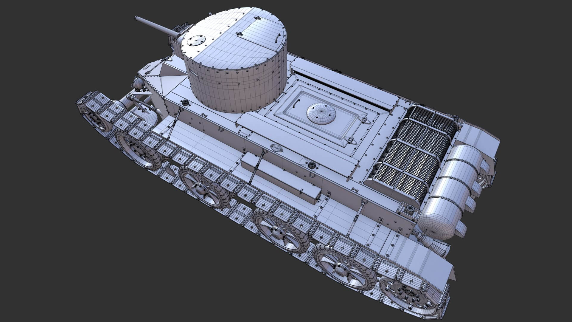 Soviet Tank BT-2 1933 3D Model by lemon4ik