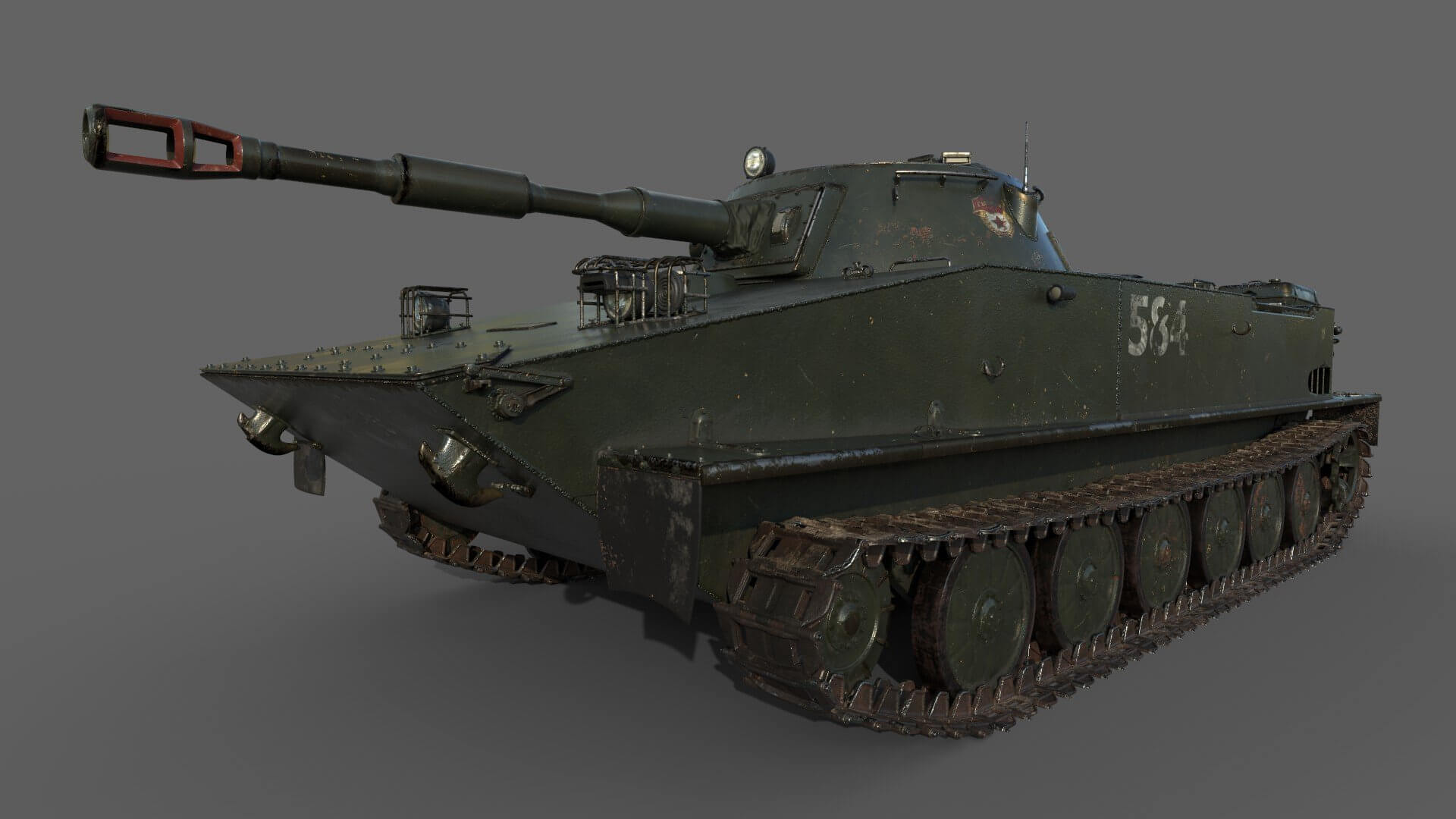 Soviet Tank PT-76 3D Model by lemon4ik