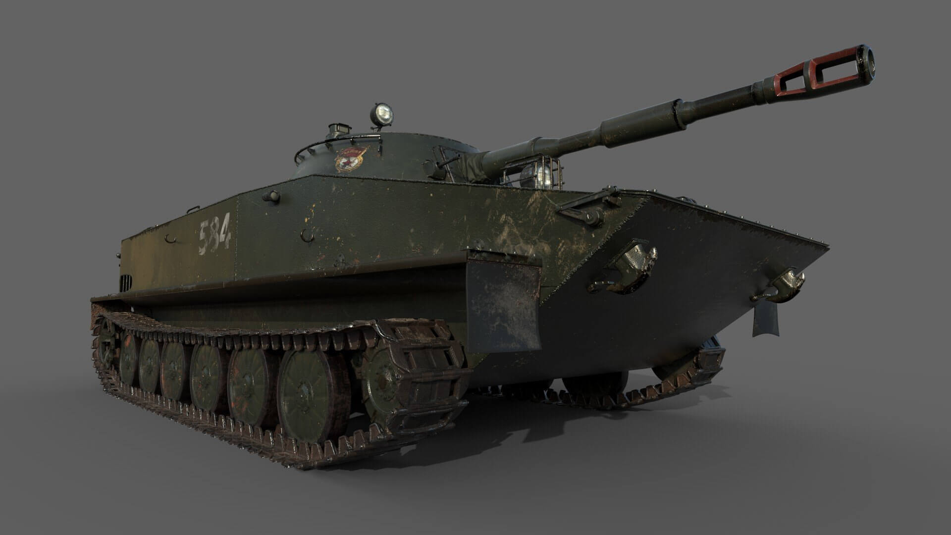 Soviet Tank PT-76 3D Model by lemon4ik
