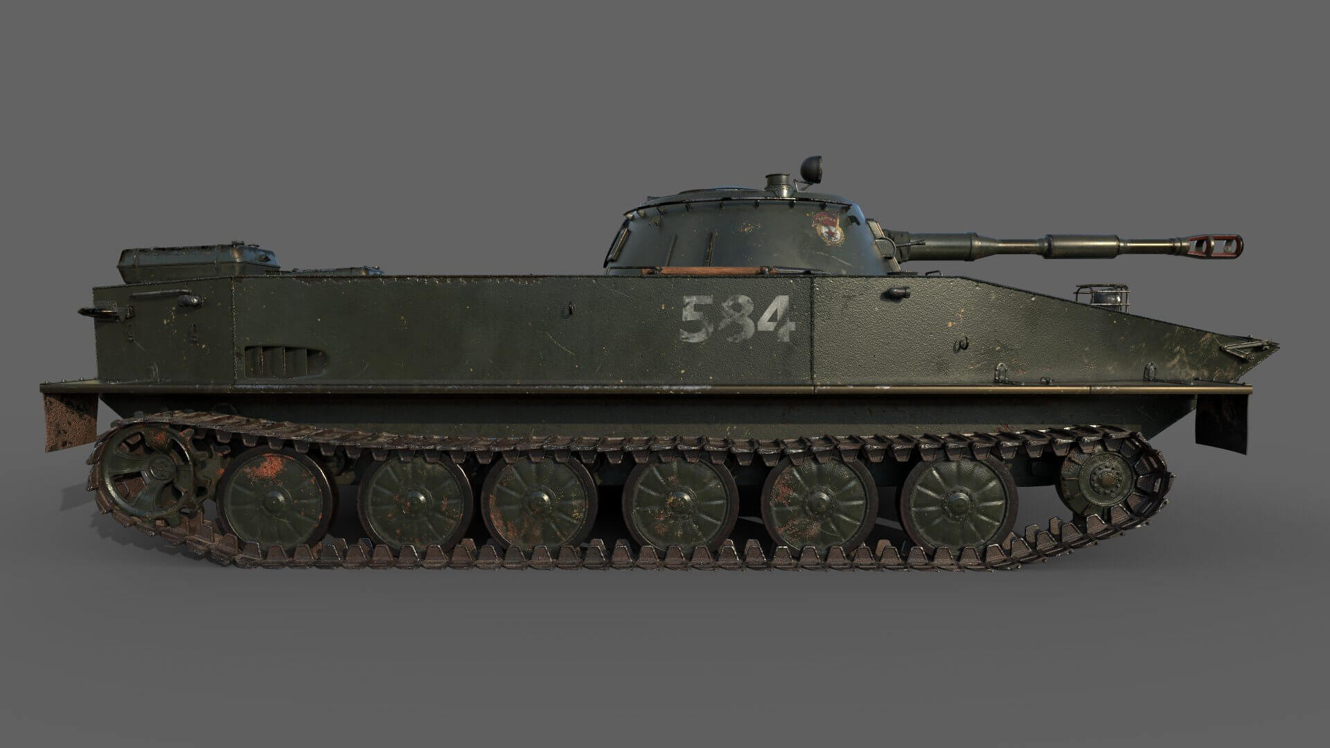 Soviet Tank PT-76 3D Model by lemon4ik