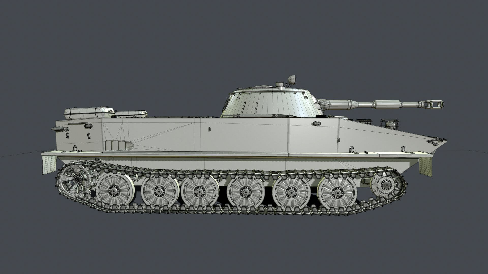 Soviet Tank PT-76 3D Model by lemon4ik