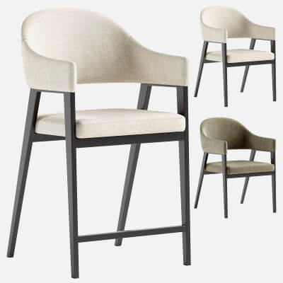 Adele Counter Stool and Adele Dining Chair - 3D Model by Leo_98