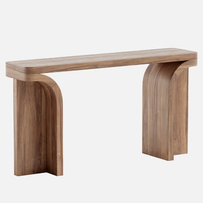 Console Table Walnut - 3D Model by Leo_98