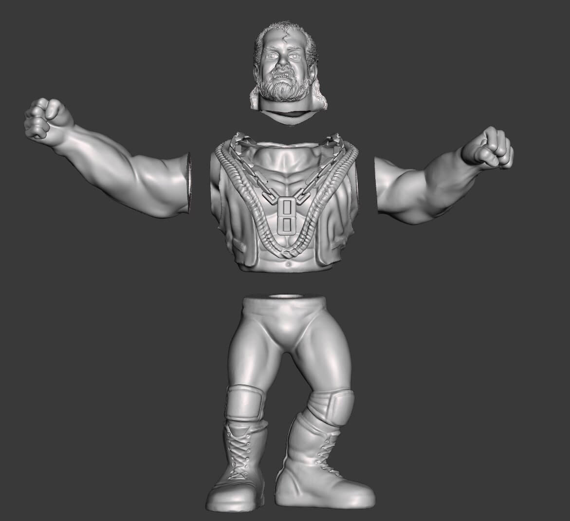 Razor Ramon Costum WWF-WWE Wrestling 3D Model by LeoDesigns