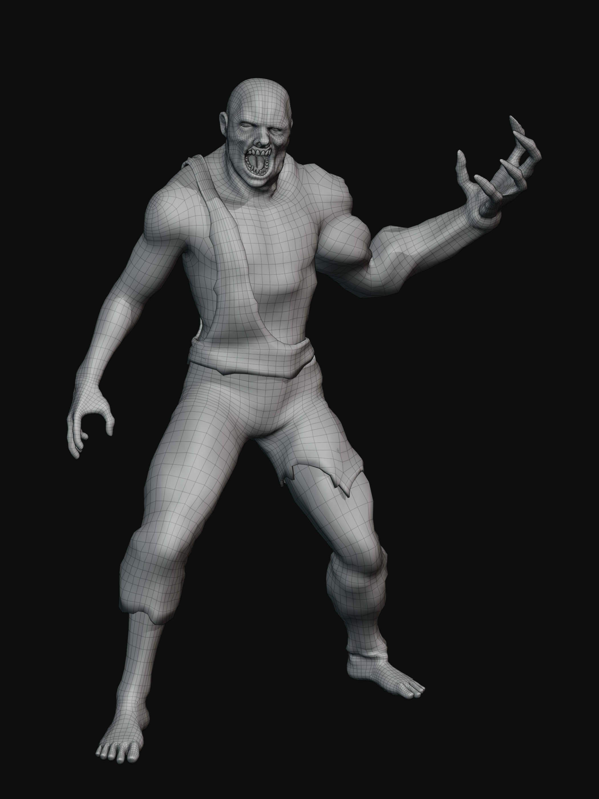 Mutant Zombie Survivor Game Ready Character - 3D Model by Leombv