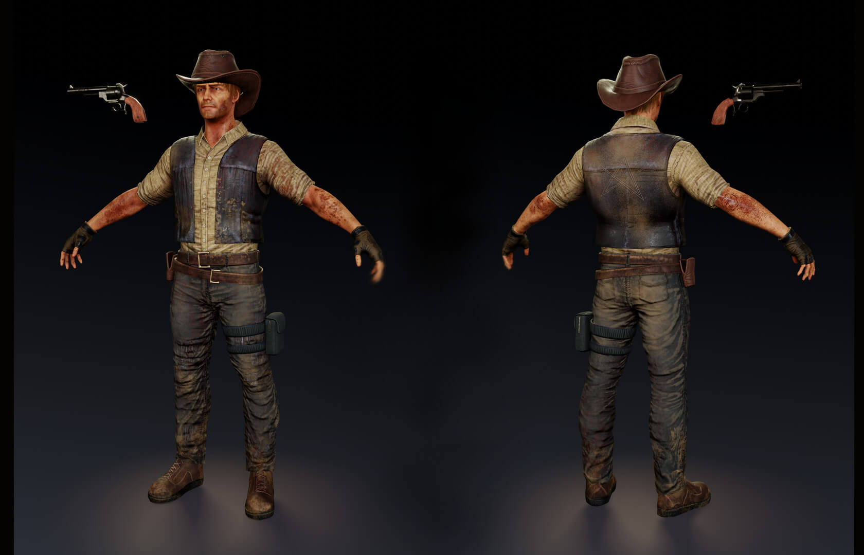 The Sheriff Zombie Survivor Game Ready Character - 3D Model by Leombv